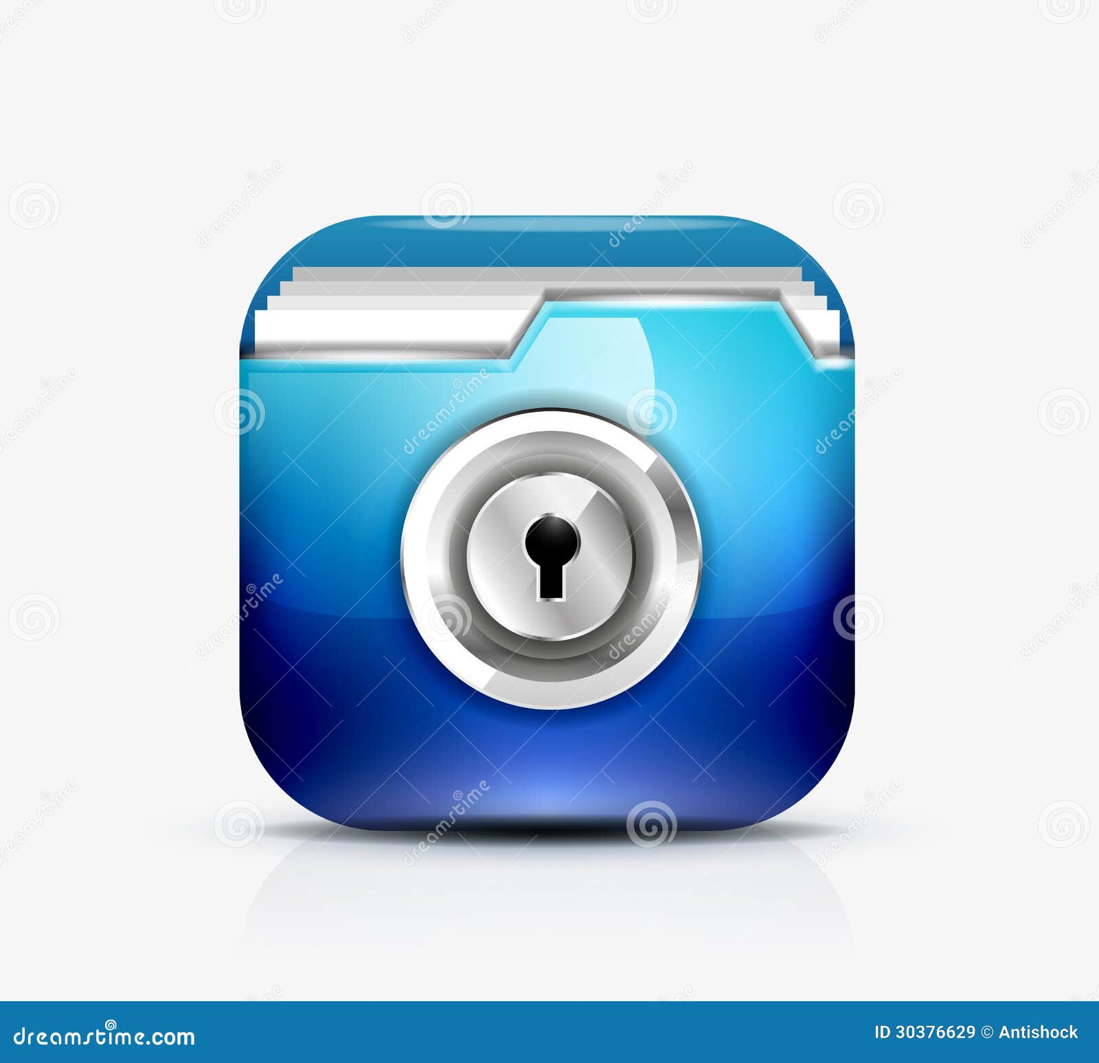 Locked Folder Icon / Folder Protection Concept Stock Illustration ...