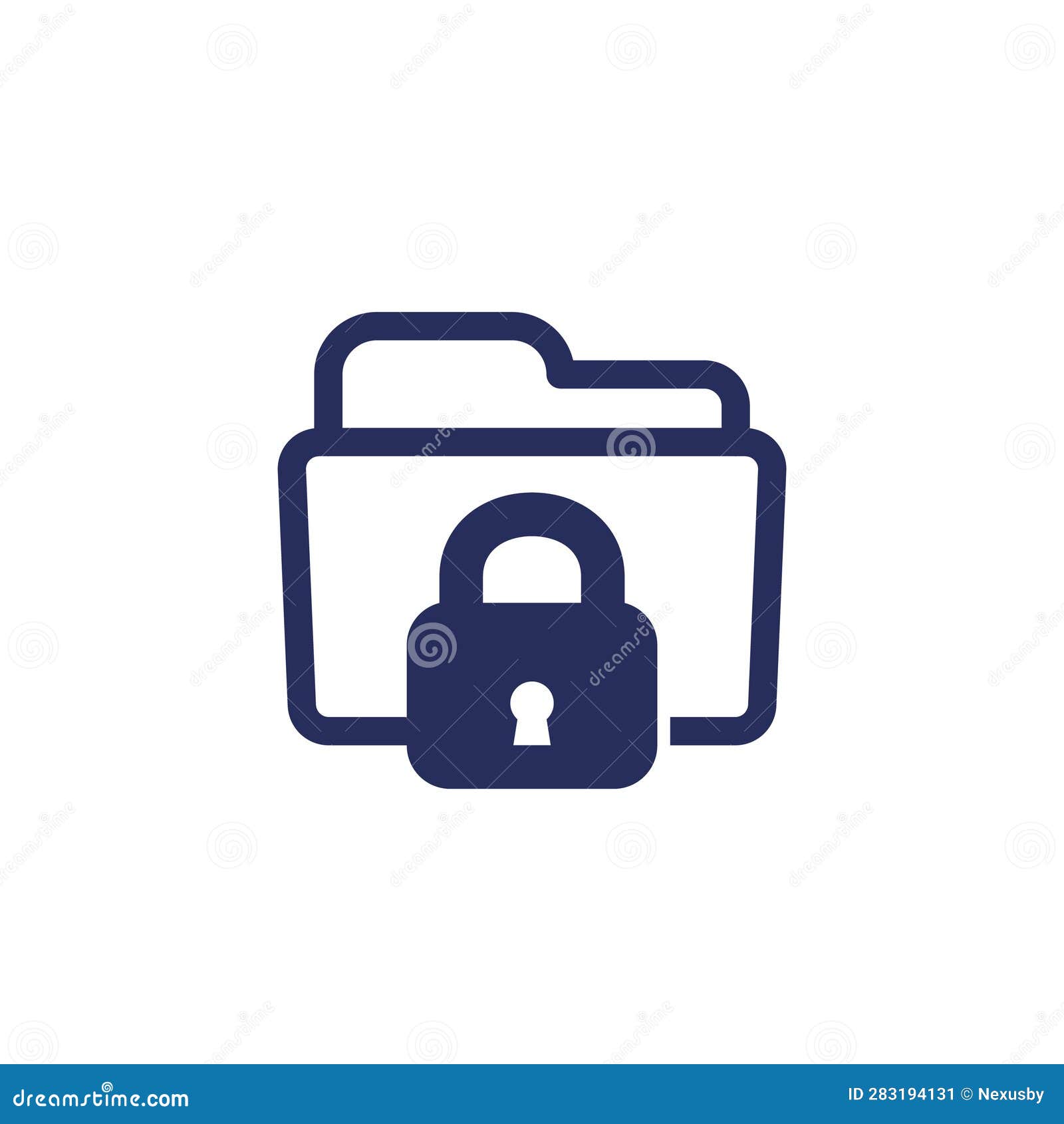 Locked Folder Icon on White Stock Vector - Illustration of classified ...