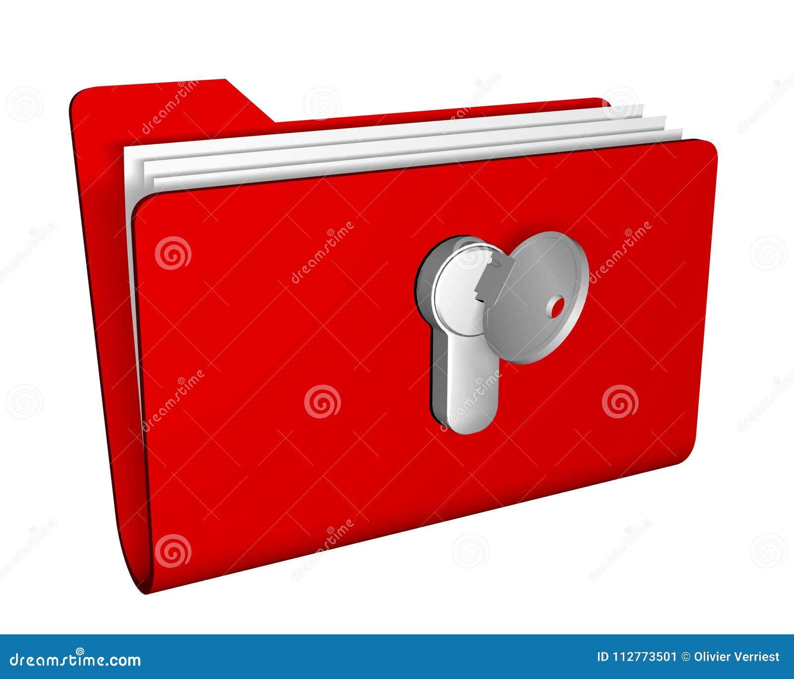 Locked folder key 3d stock illustration. Illustration of computer ...