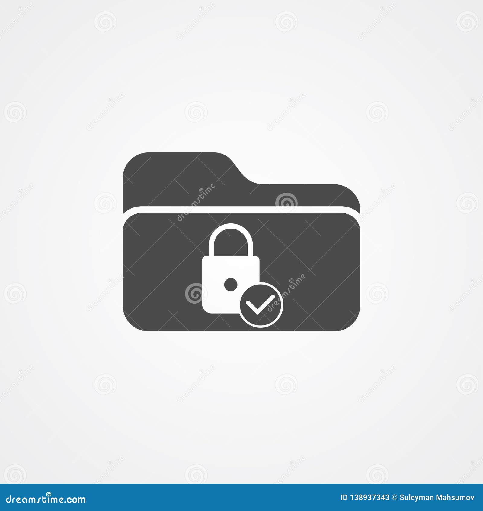 Locked Folder Vector Icon Sign Symbol Stock Vector - Illustration of ...