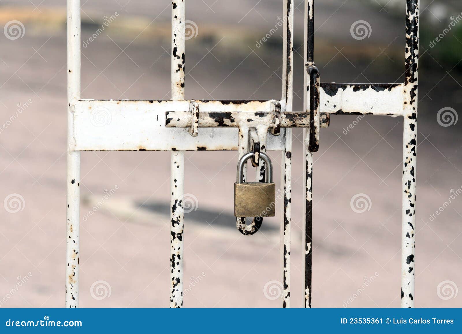 Locked gate detail stock image. Image of closeup, metal - 23535361