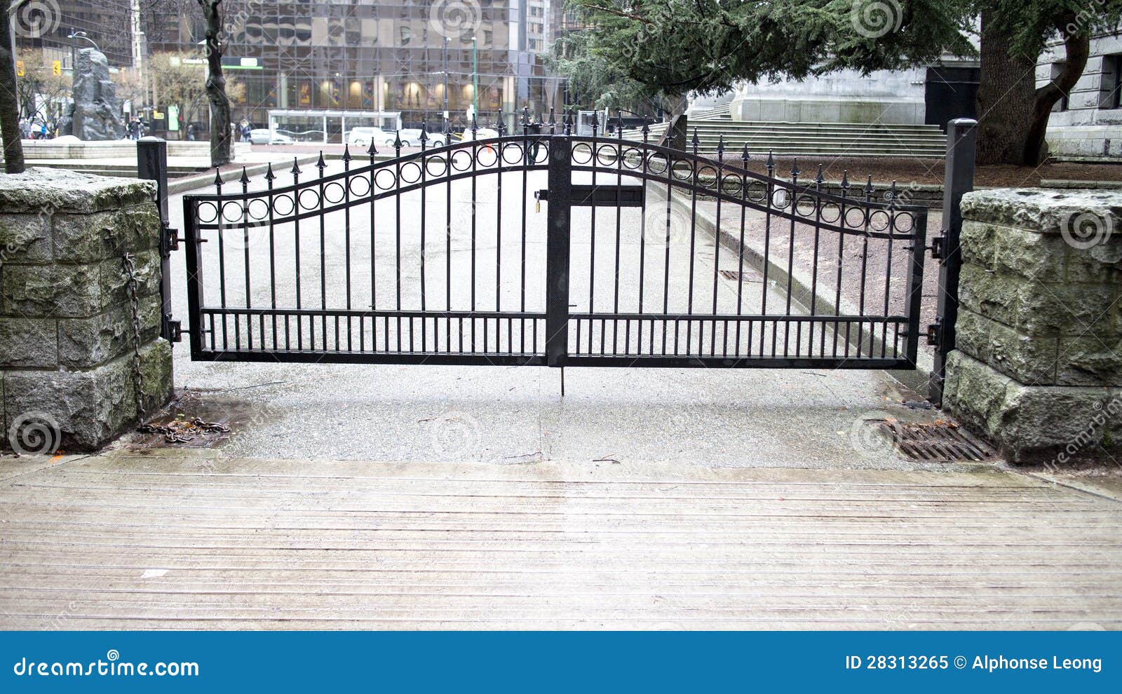 Locked Gate by Vancouver Art Gallery Stock Image - Image of cement ...