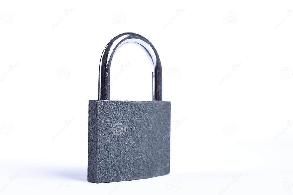 Locked Grey Padlock on the White Background Stock Image - Image of ...