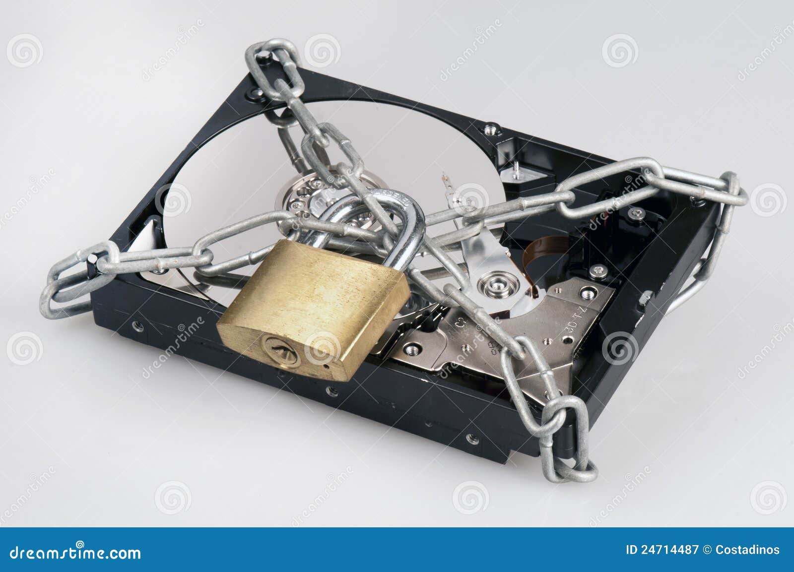 Locked hard disk stock image. Image of chain, data, hard - 24714487