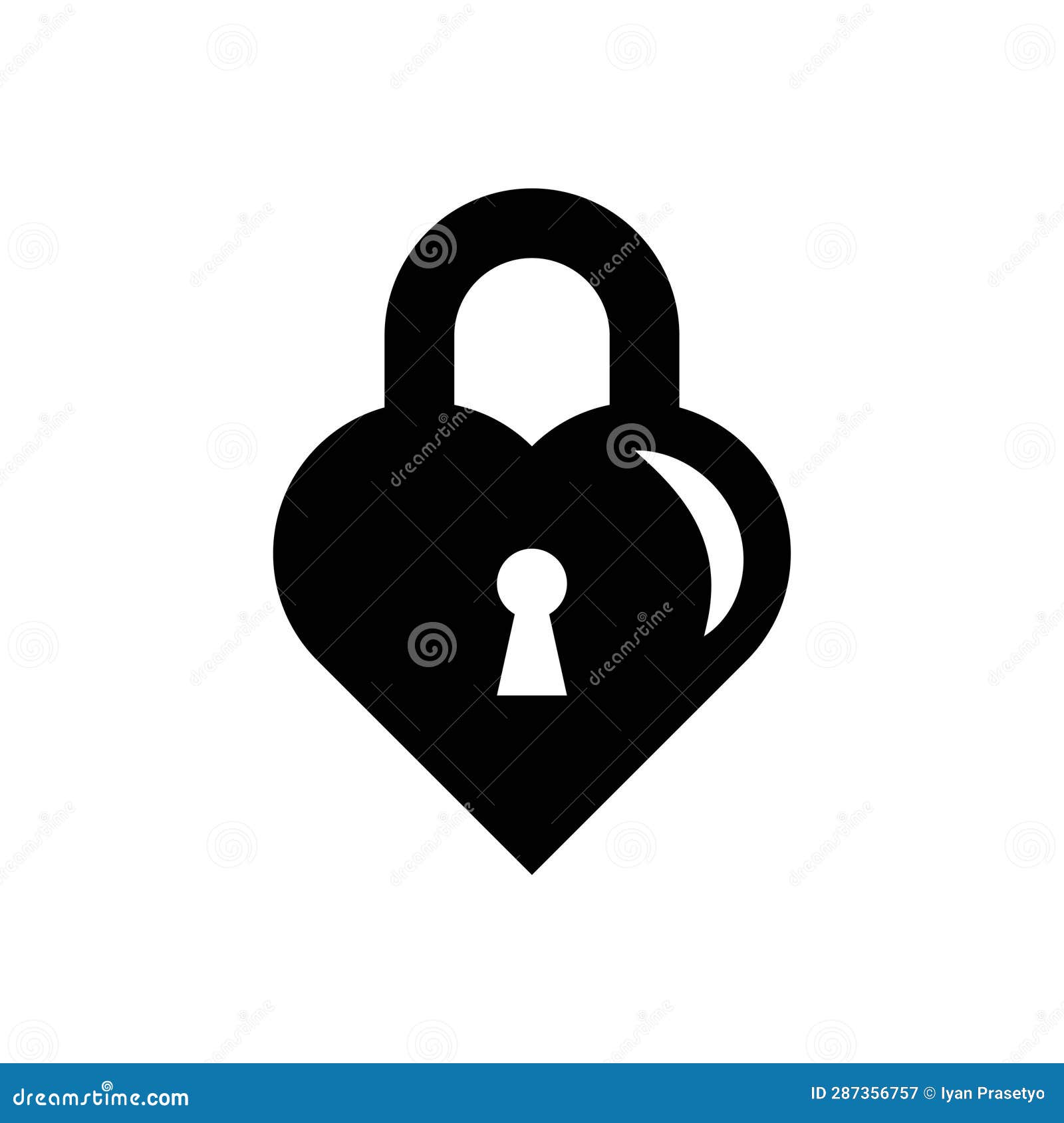 Locked Heart Icon Isolated on White Background Stock Illustration ...