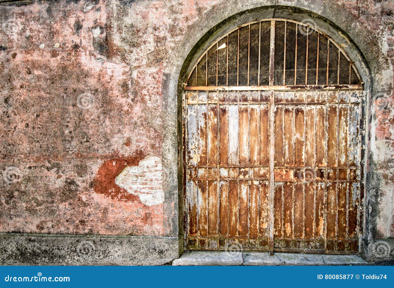 Locked Iron Gate Covered with Rust. Stock Image - Image of gate, arch ...