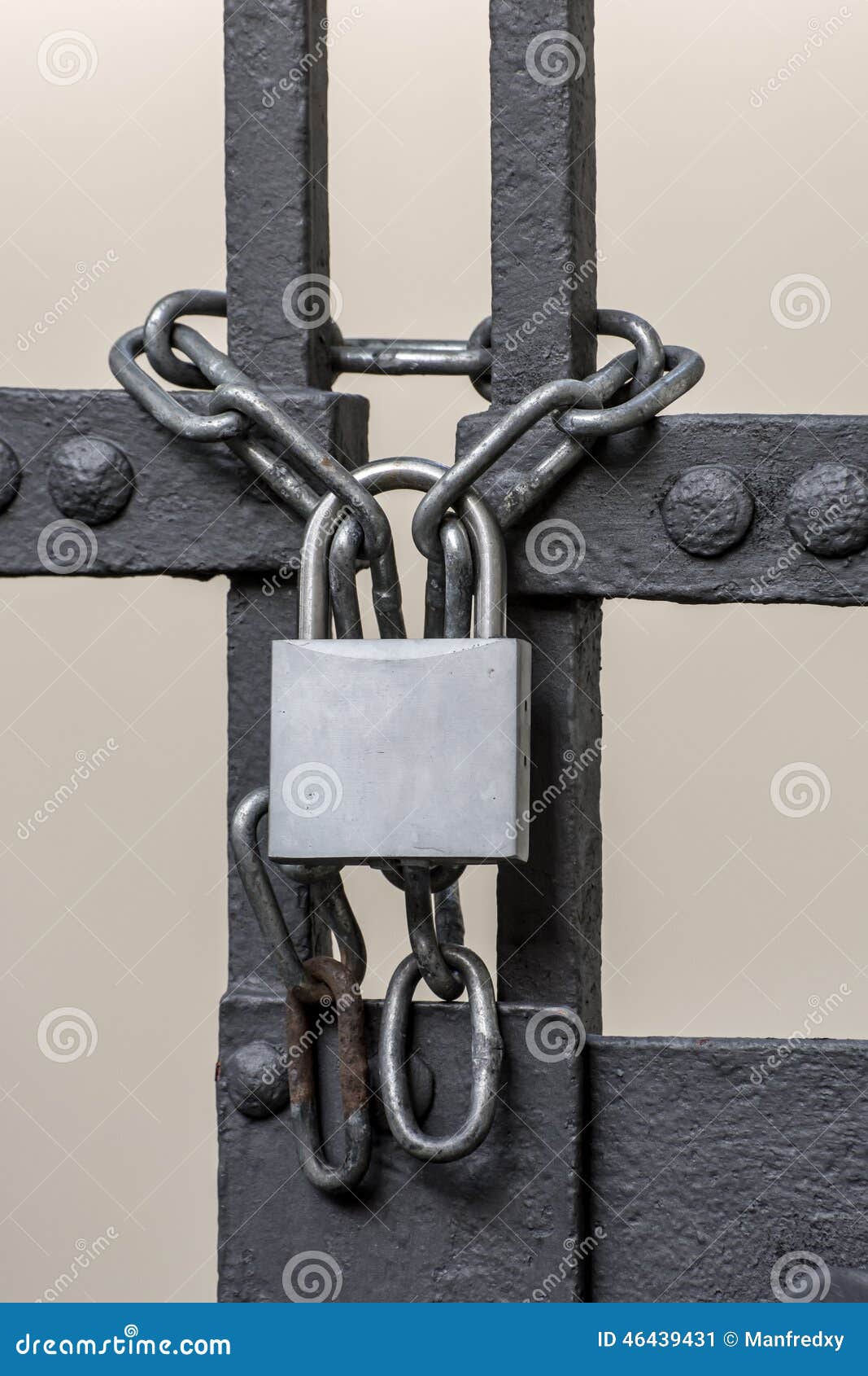 Locked Iron Prison Gate stock image. Image of rusty, metallic - 46439431
