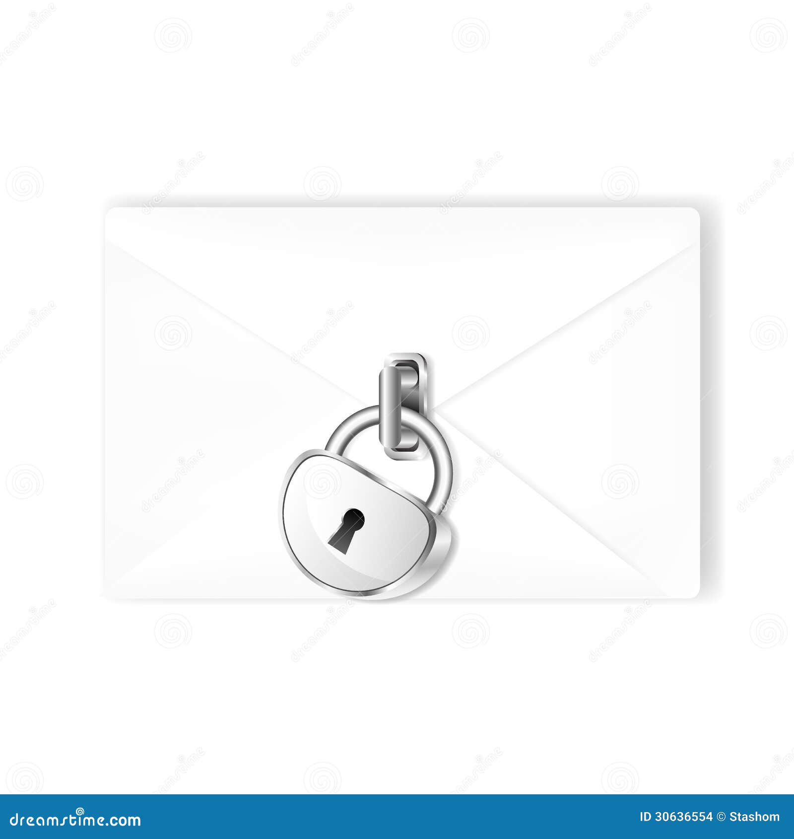 Locked mail with lock. stock vector. Illustration of locked - 30636554