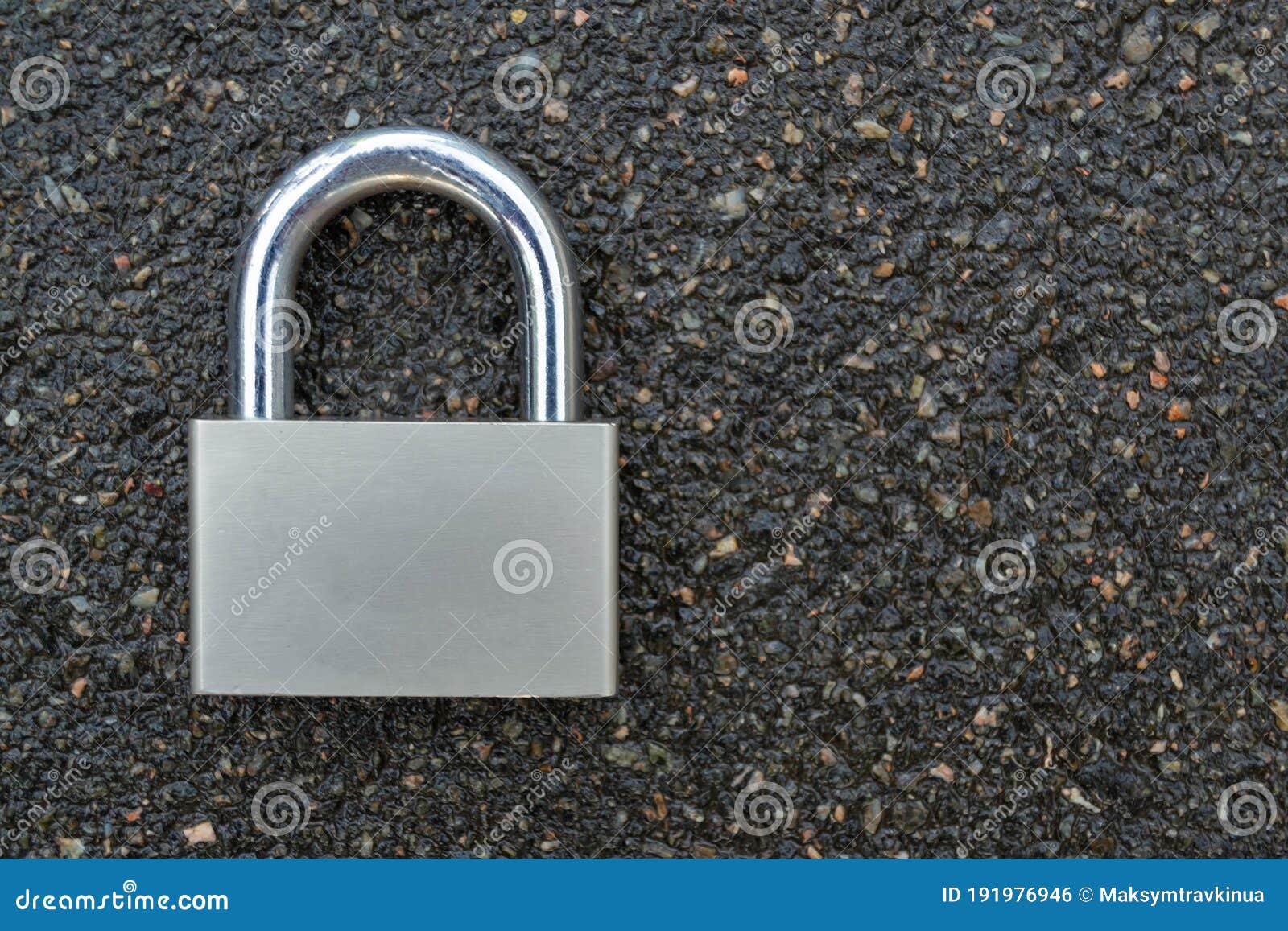 Locked Metallic Padlock on the Gray Stock Photo - Image of system ...