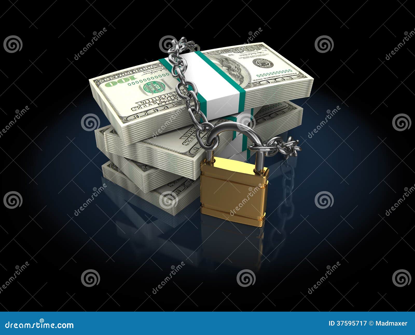 Locked money stock illustration. Illustration of financial - 37595717