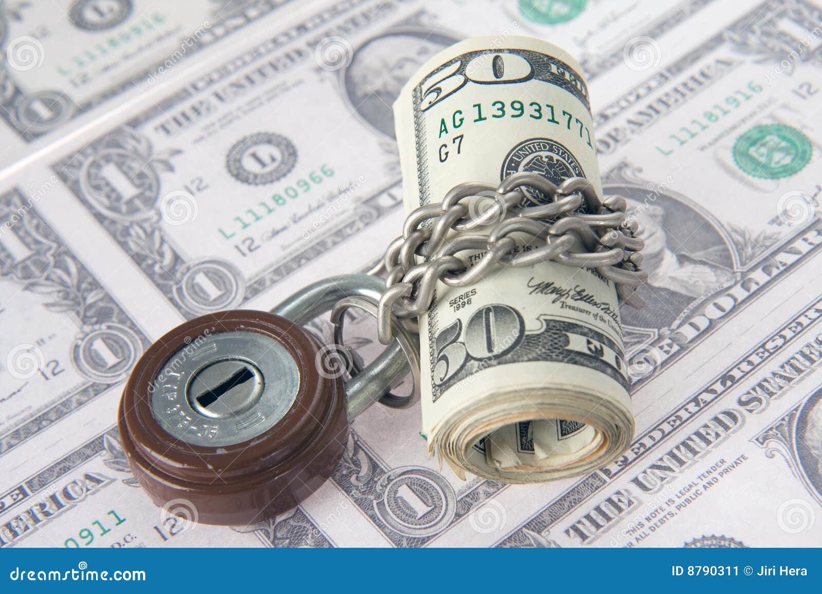Locked money stock image. Image of bank, business, chain - 8790311