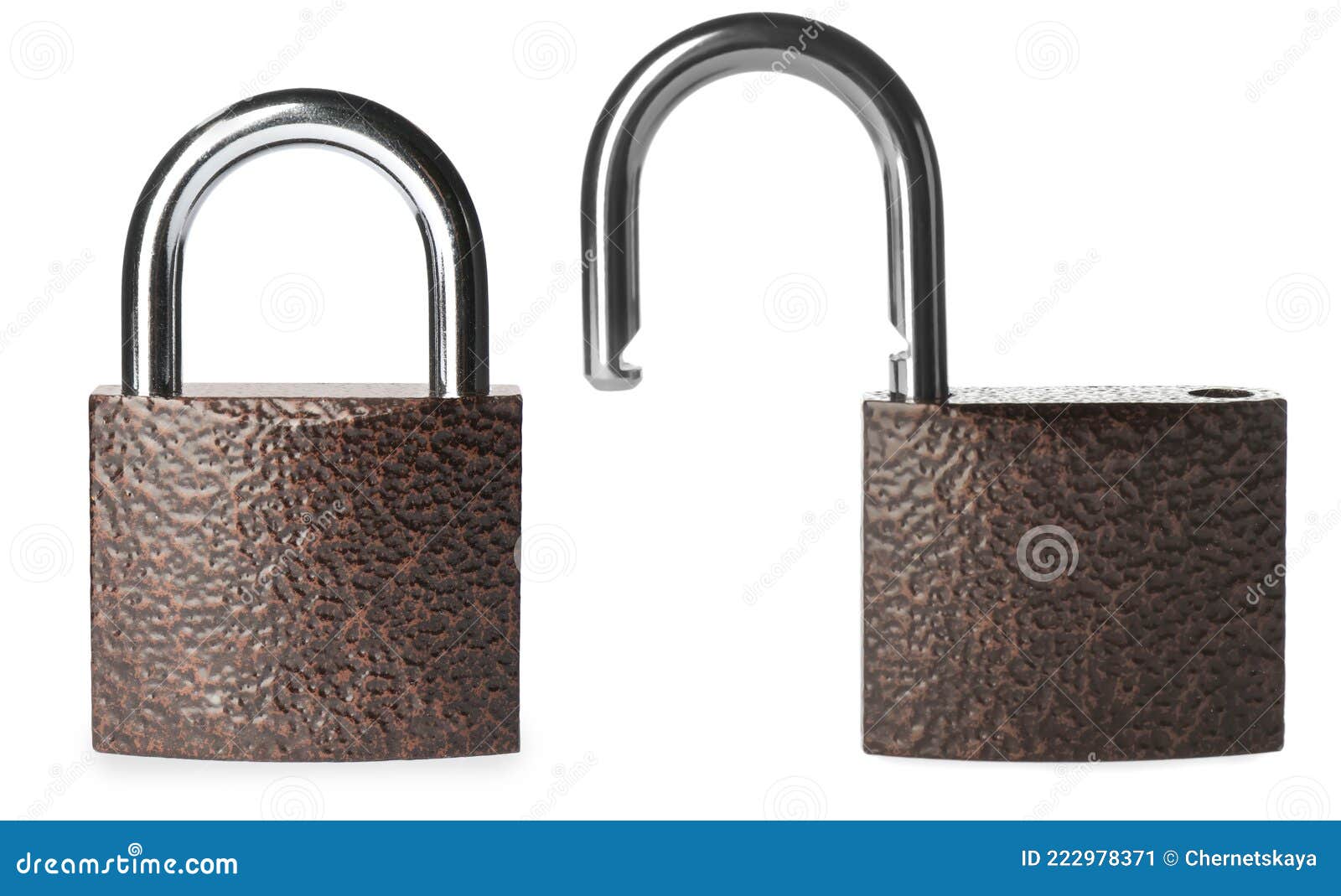Locked and Open Metal Padlocks on White, Collage Stock Image - Image of ...