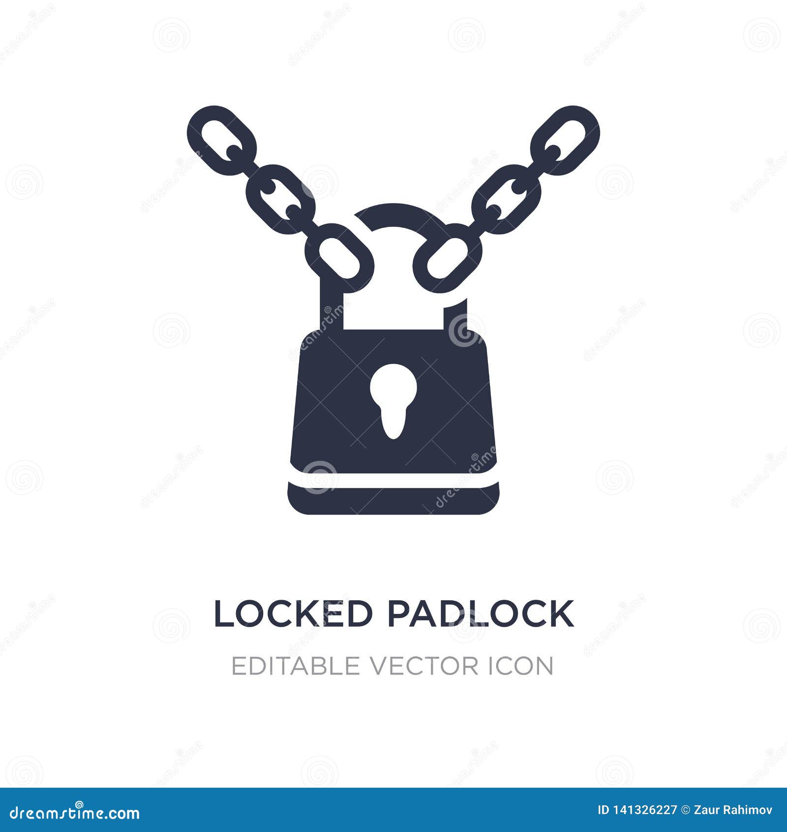 Locked Padlock with Chain Icon on White Background. Simple Element ...