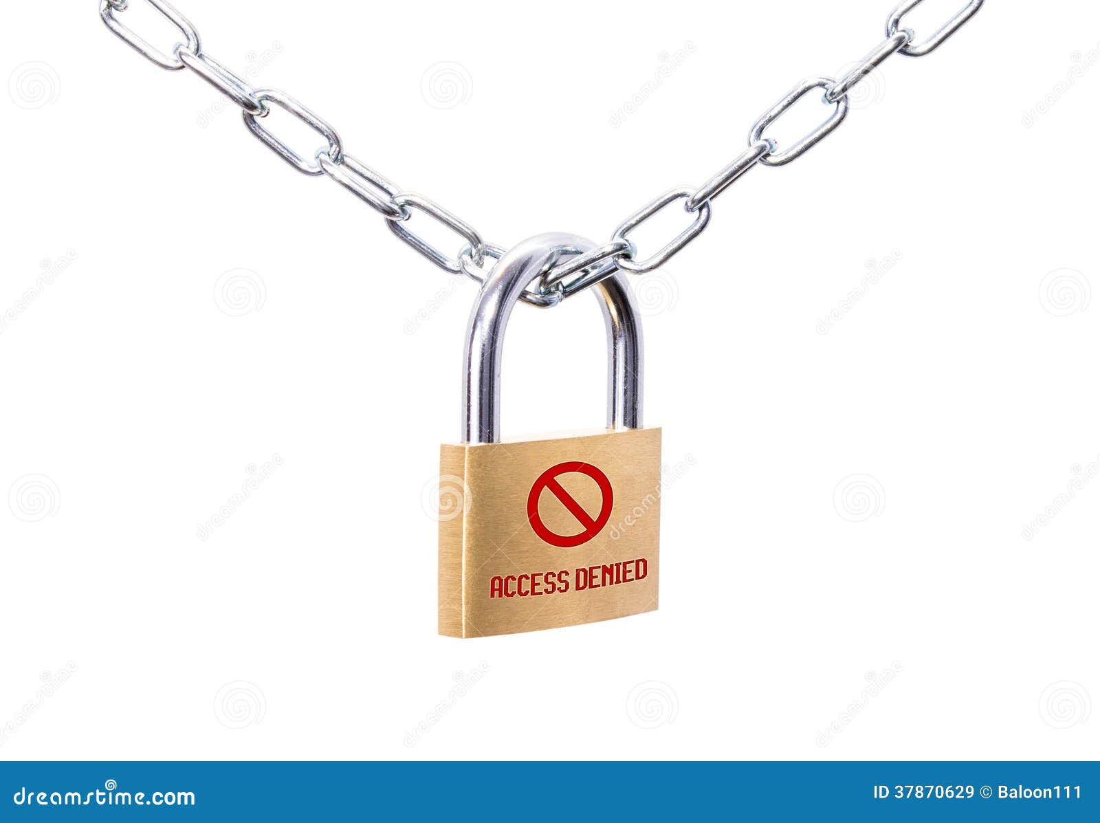 Locked Padlock and Chain with Sign Access Denied Stock Image - Image of ...