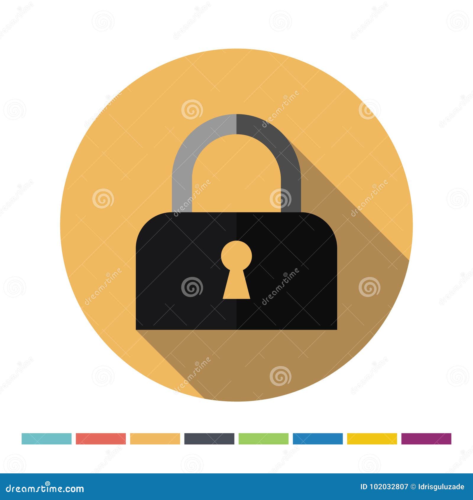 Locked padlock icon stock vector. Illustration of password - 102032807