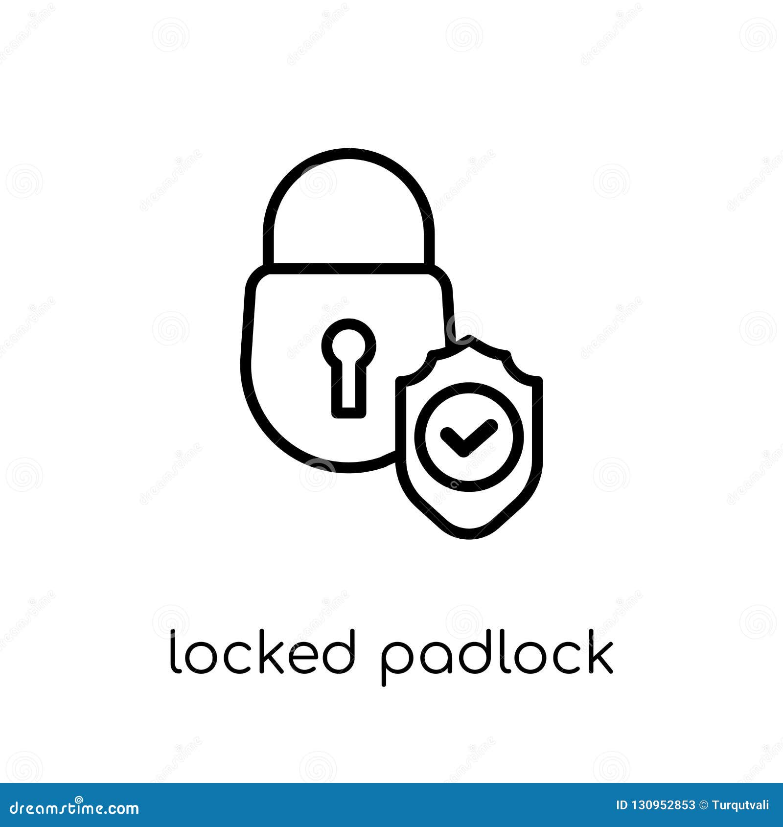 Locked Padlock Insurance Icon. Trendy Modern Flat Linear Vector Stock ...