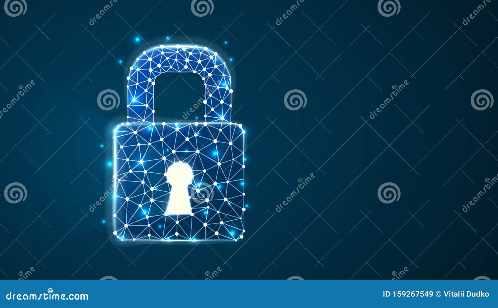 Locked Padlock with Long Light Shadow from the Keyhole. Raster ...