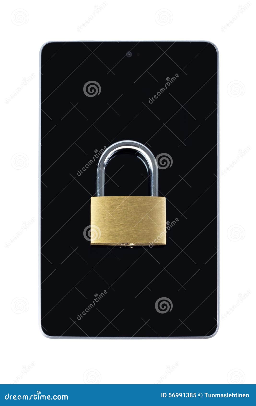 Locked Padlock on a Tablet Computer, Viewed from Above Stock Image ...