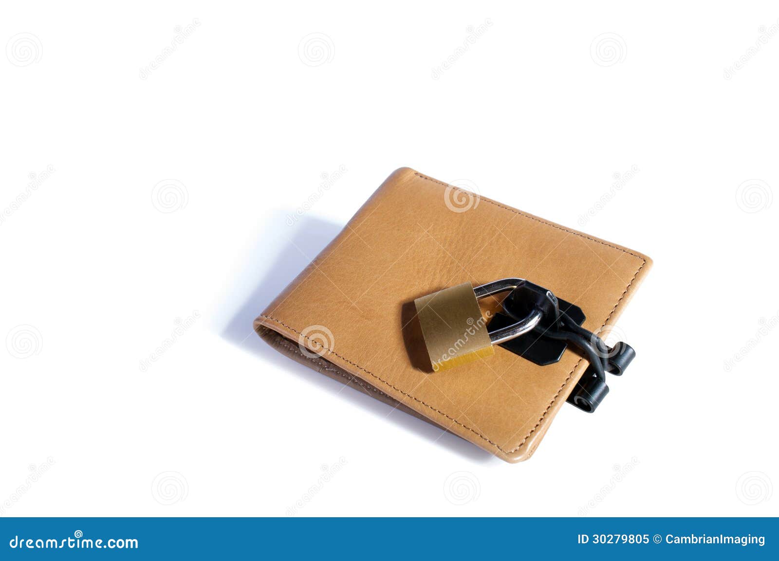 Locked wallet stock image. Image of money, brass, leather - 30279805