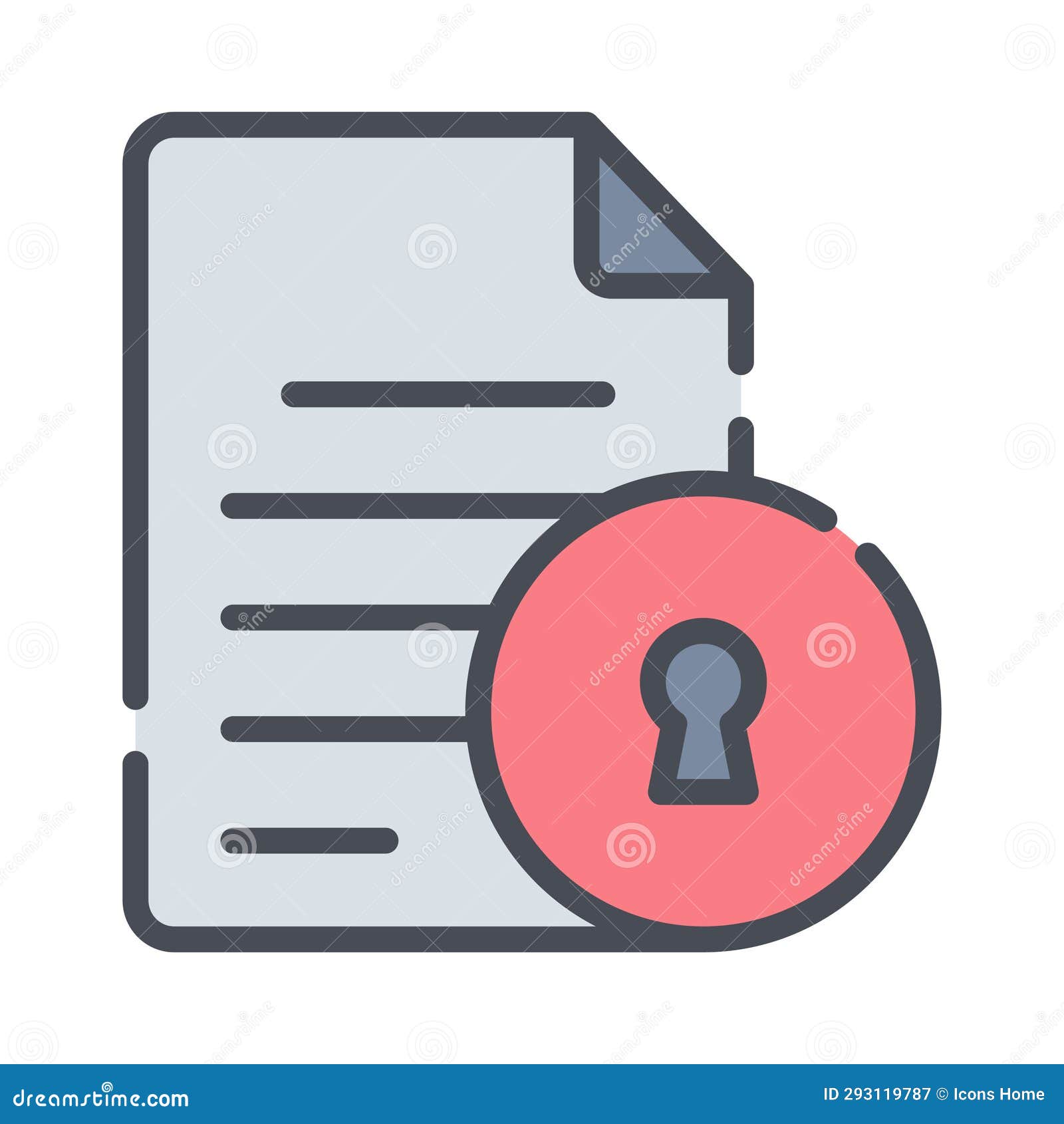 Locked Paper, Encryption Documents, Locked Documents Icon Vector ...