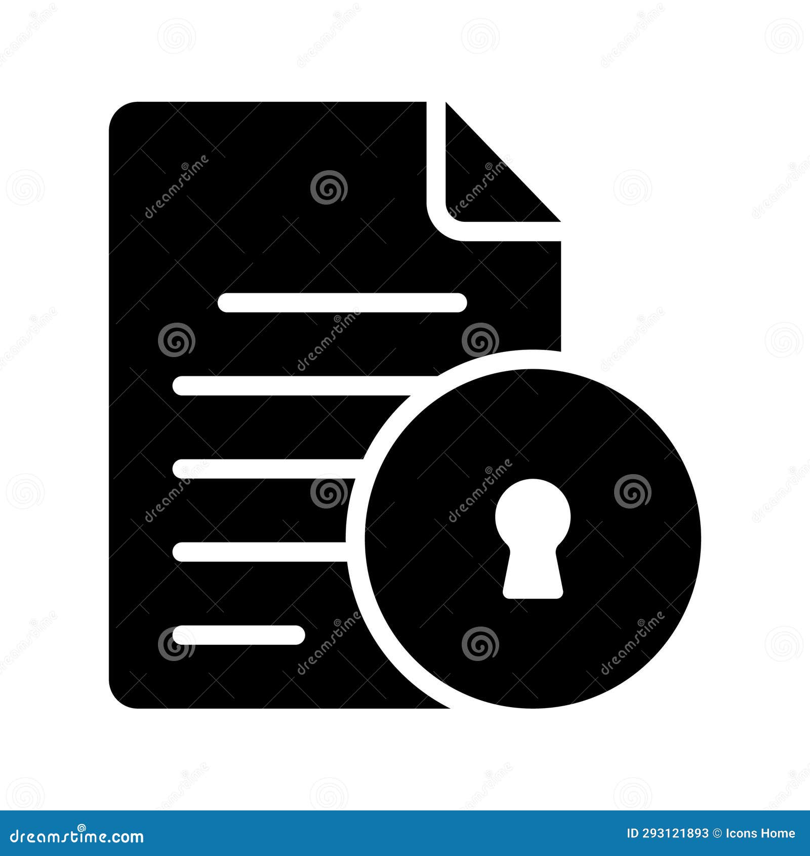 Locked Paper, Encryption Documents, Locked Documents Icon Vector ...