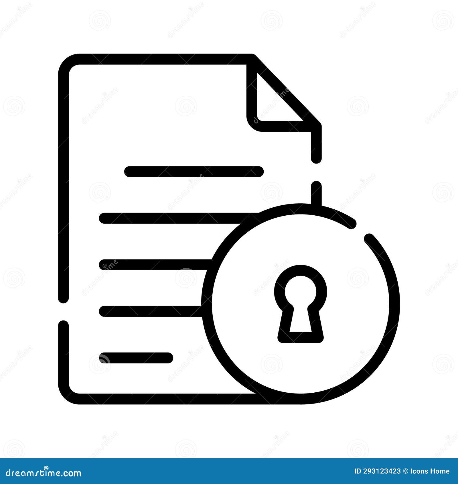 Locked Paper, Encryption Documents, Locked Documents Icon Vector ...