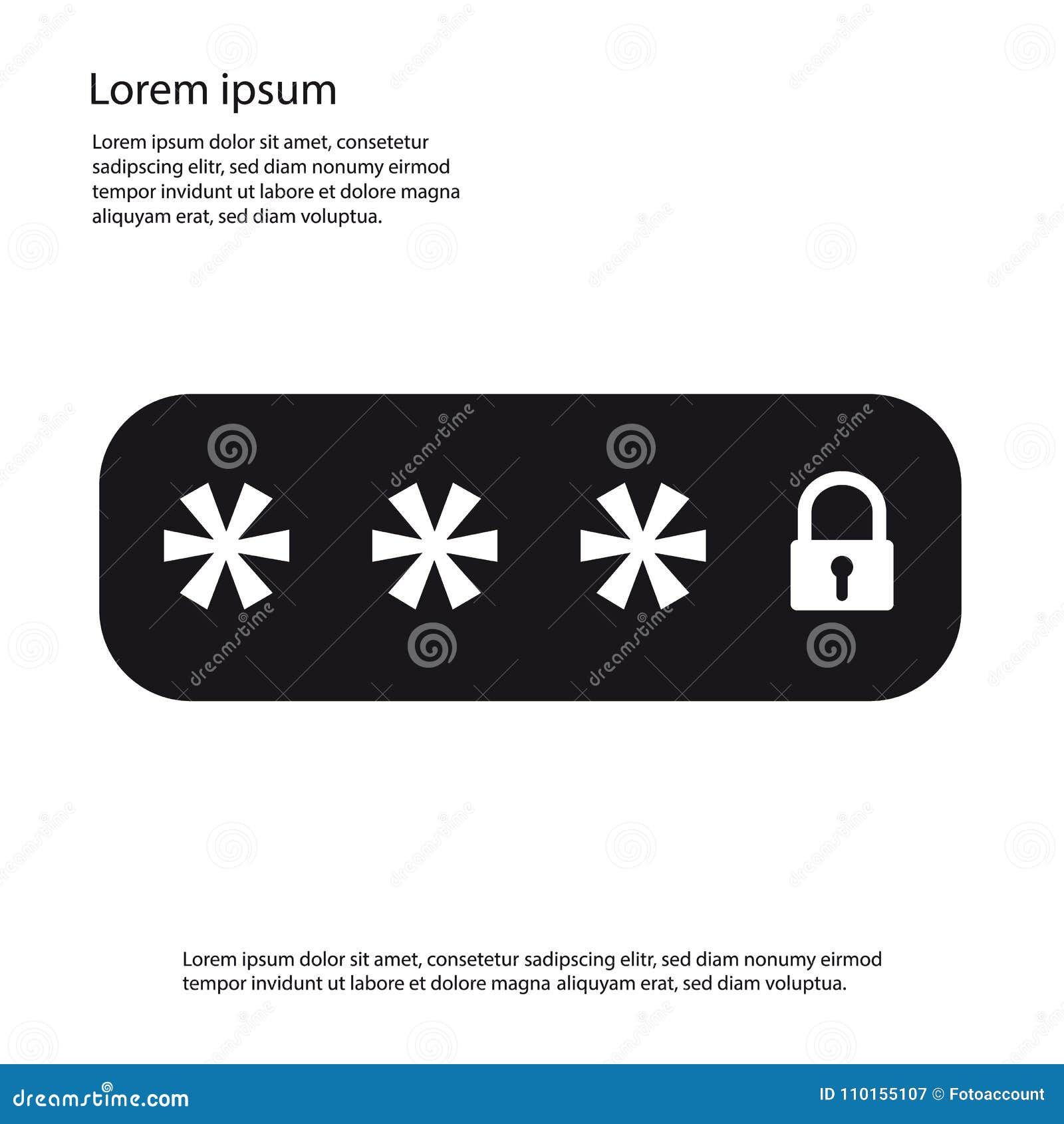 Locked Password Field - Vector Icon Stock Vector - Illustration of ...