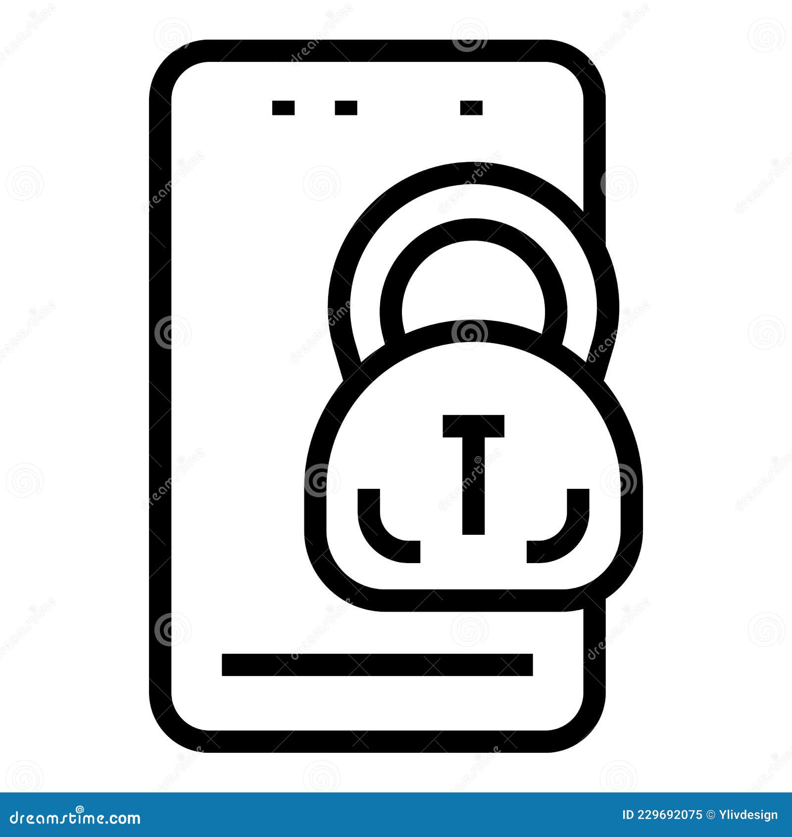 Locked Phone Icon Outline Vector. Lock Access Stock Vector ...