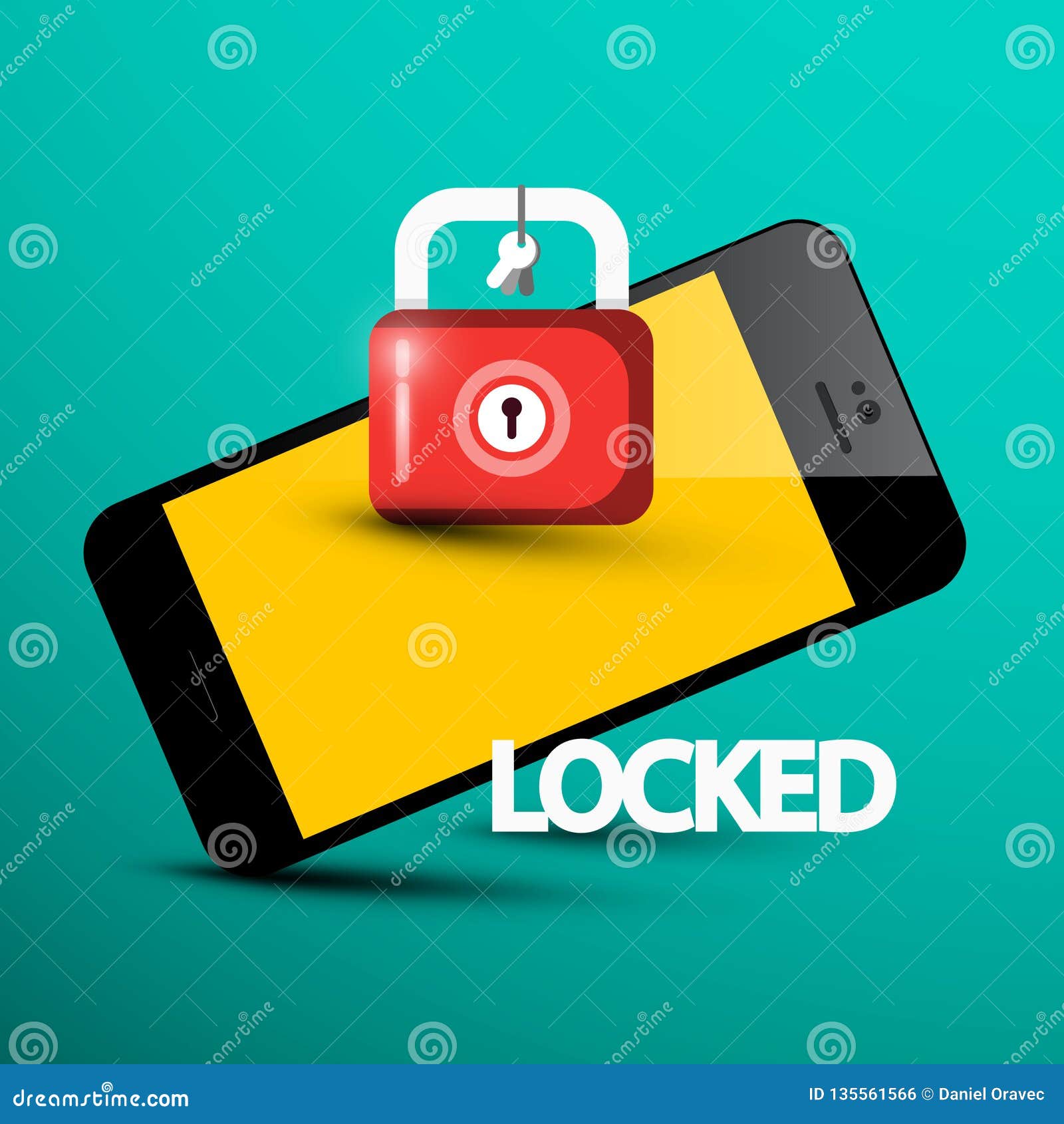 Locked Phone Symbol. Vector Cellphone with Lock Stock Vector ...