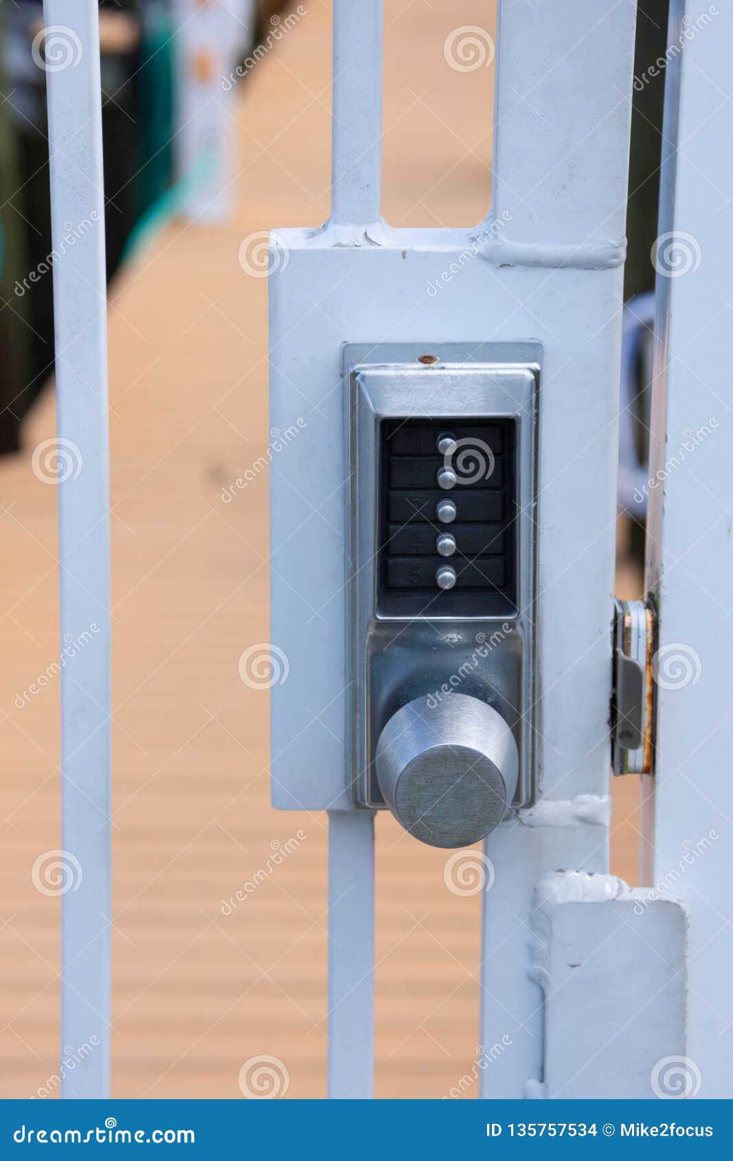 Locked Private Security Gate Door with Pushbutton Combination Lock ...