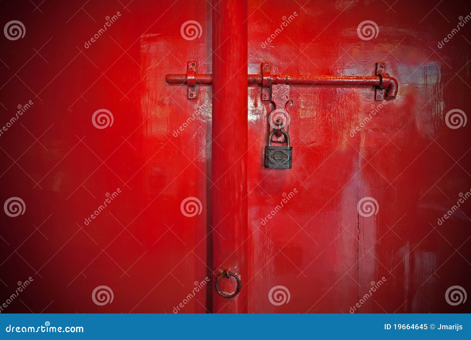 Locked red door, China stock image. Image of detail, locked - 19664645