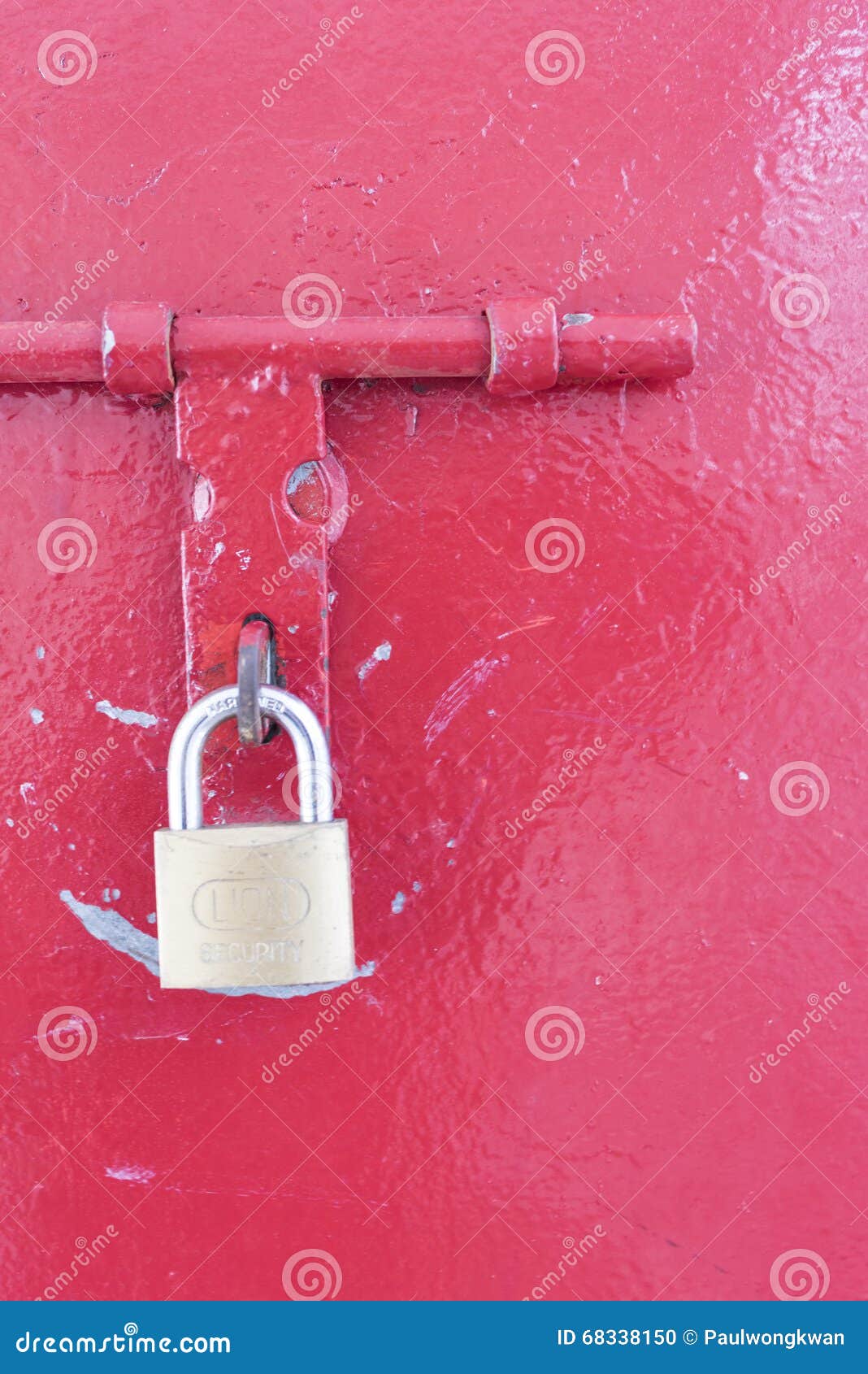 Locked Red Door stock photo. Image of brass, bright, closed - 68338150