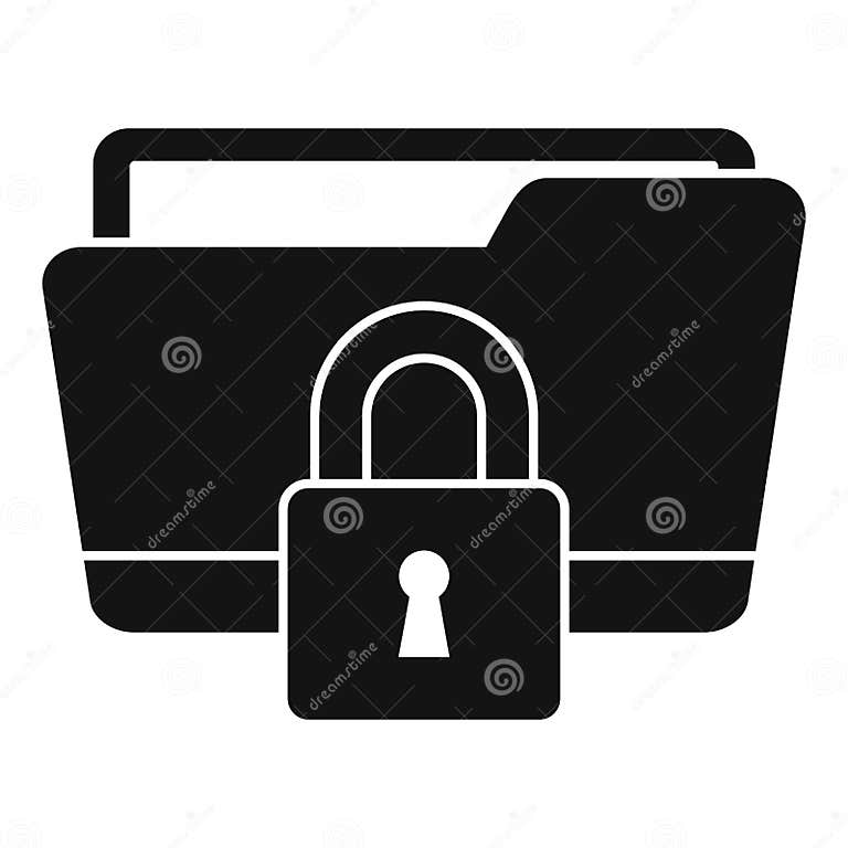 Locked Remote Folder Icon, Simple Style Stock Vector - Illustration of ...