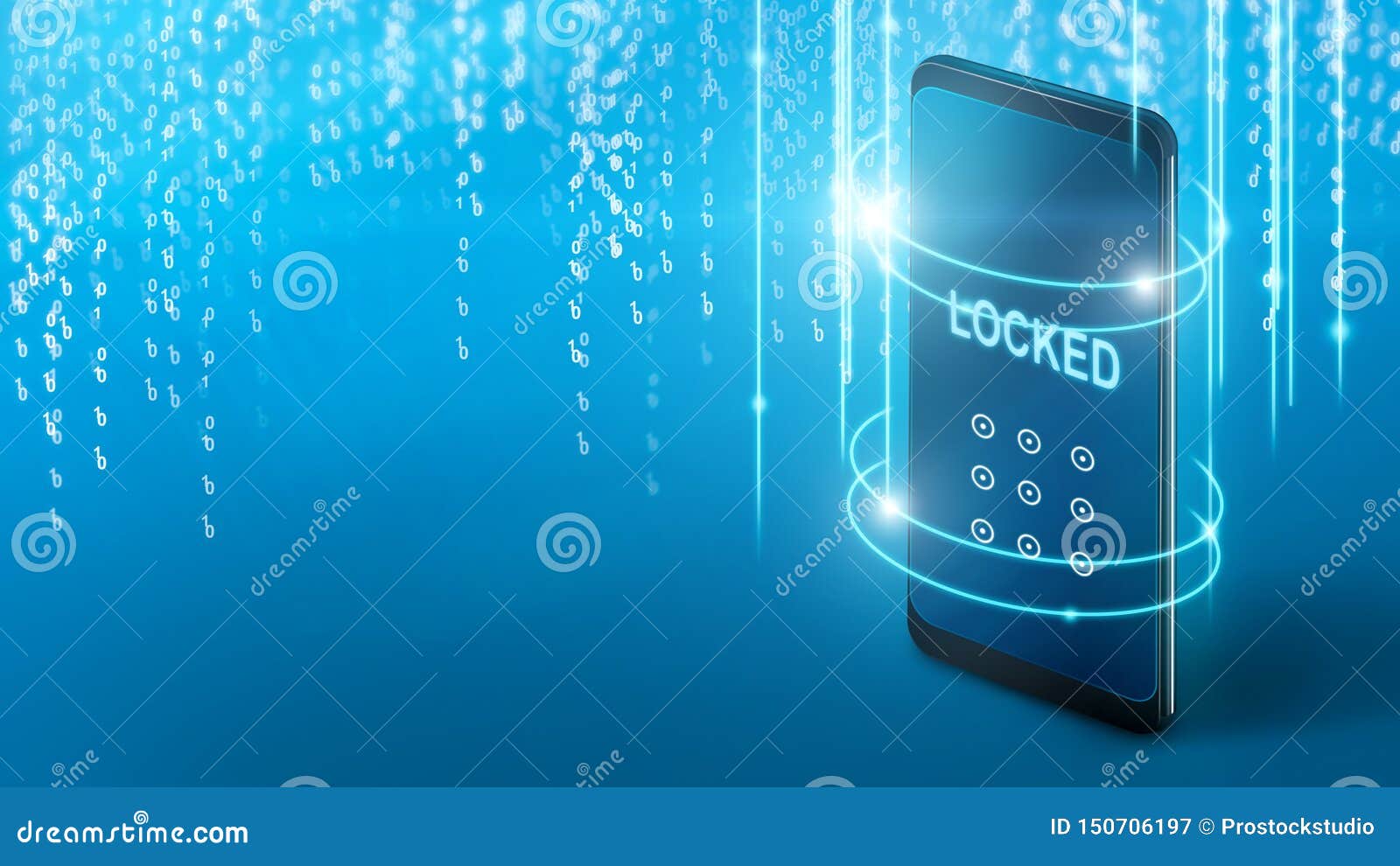 Locked Screen with Space for Password on Cellphone Stock Illustration ...