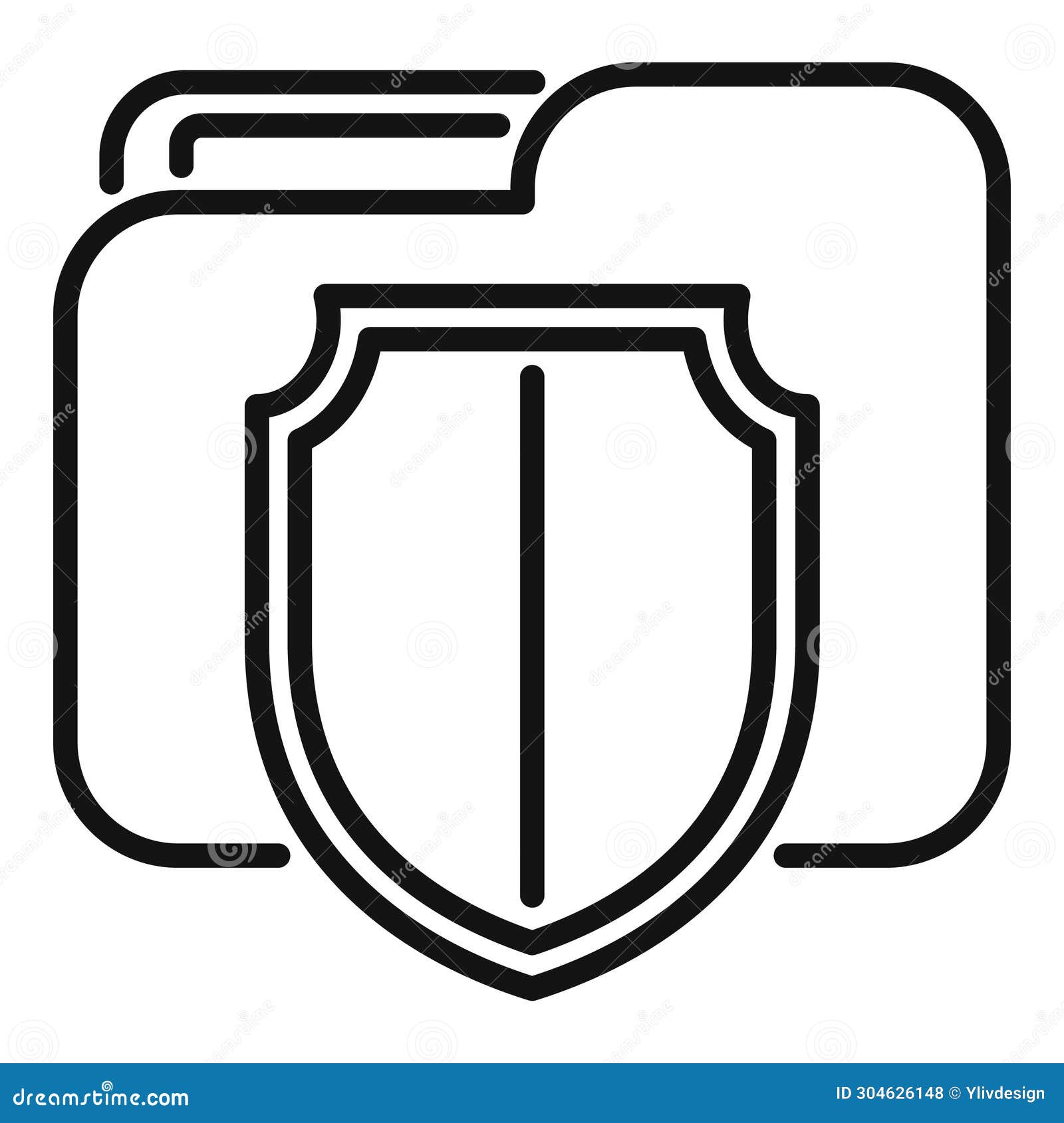 Locked Secured Folder Icon Outline Vector. Document Protect Stock ...