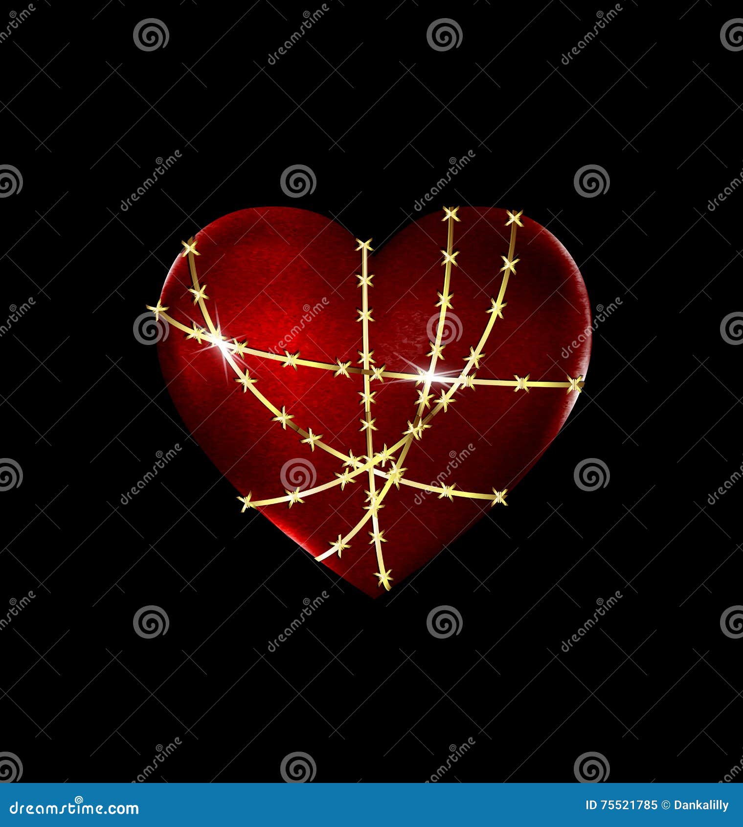 Locked solid heart stock vector. Illustration of iron - 75521785