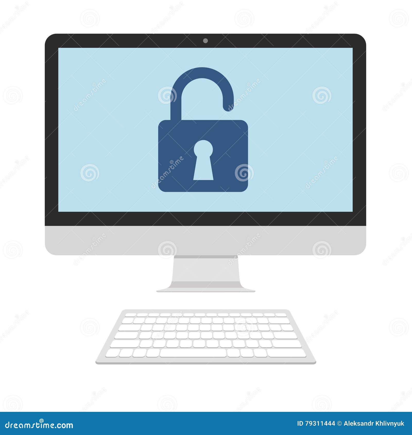 Locked system on screen stock illustration. Illustration of locker ...