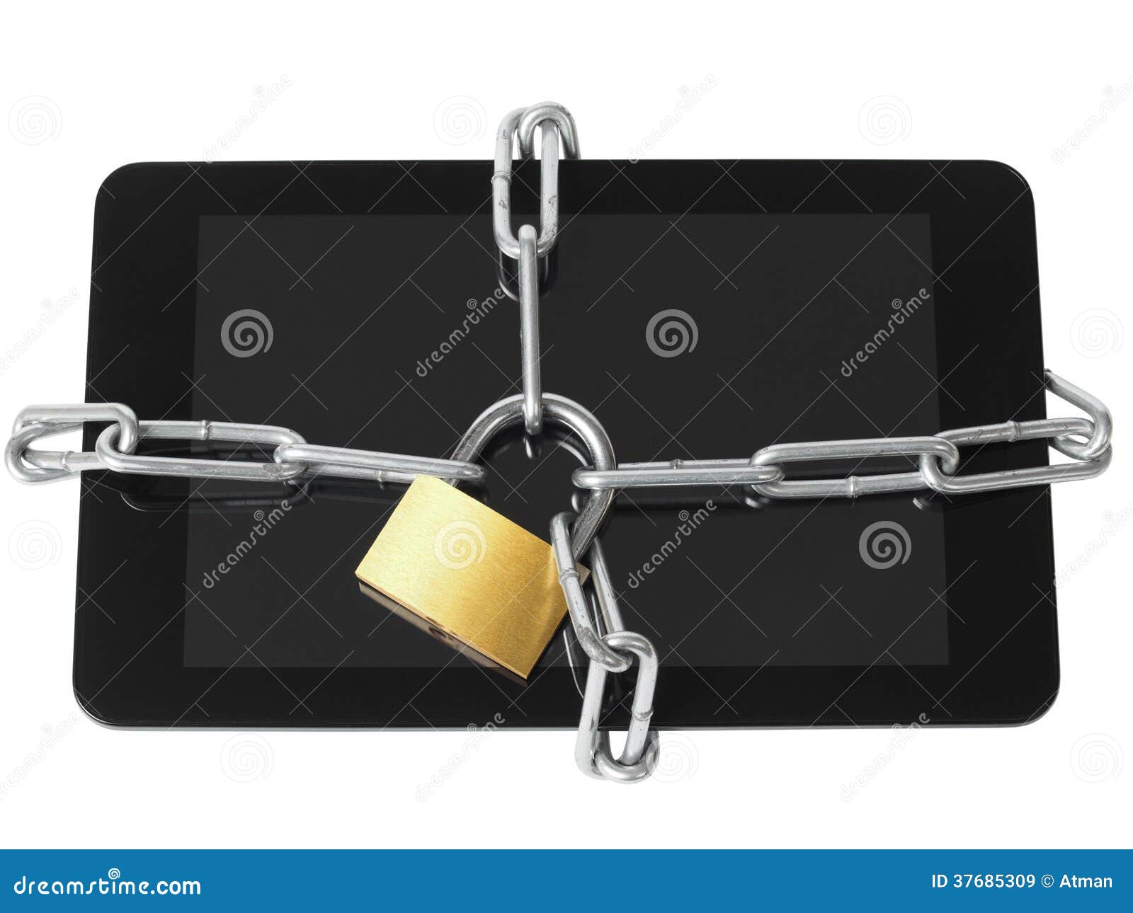 Locked tablet stock image. Image of chain, malware, danger - 37685309