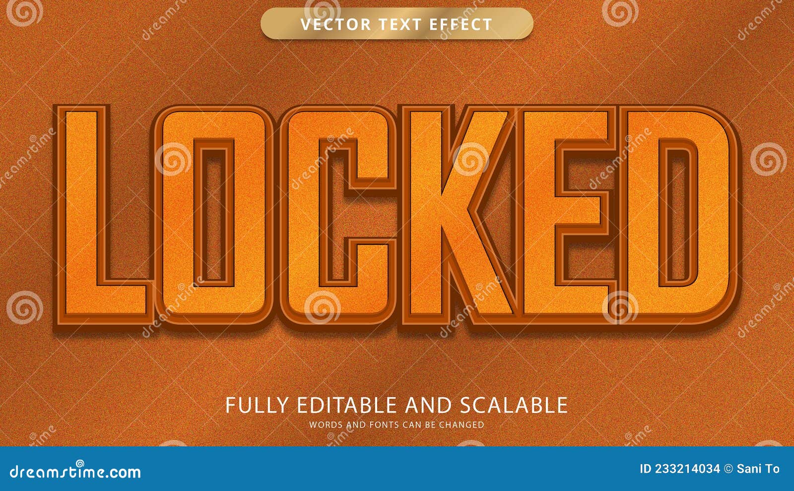Locked Text Effect Editable Eps File Stock Vector - Illustration of ...