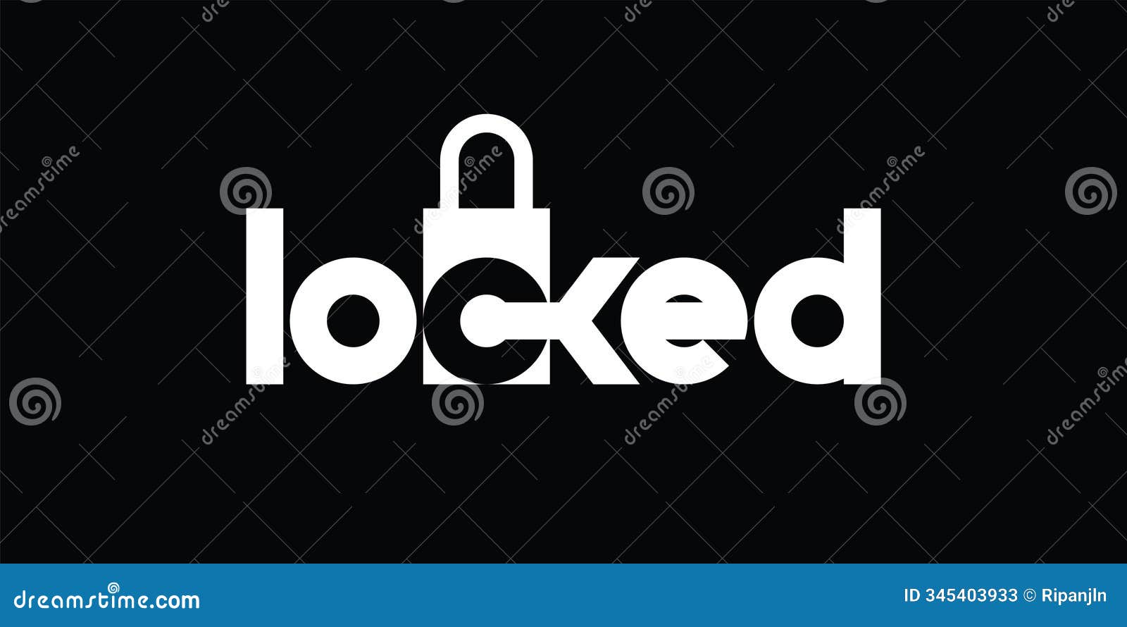 Locked Text Typography Logo Design Inspiration Stock Illustration ...