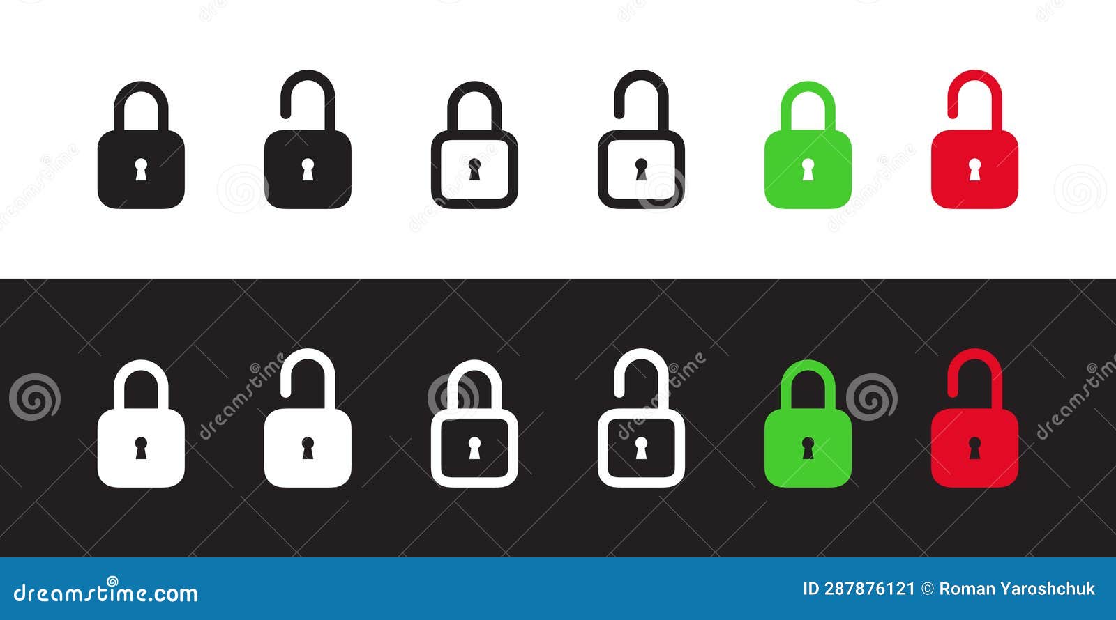 Locked and Unlocked Lock Icons. Padlock Icons Stock Illustration ...