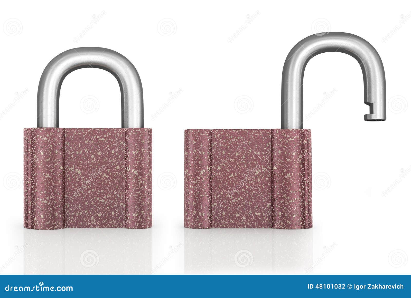 Locked and unlocked stock illustration. Illustration of color - 48101032