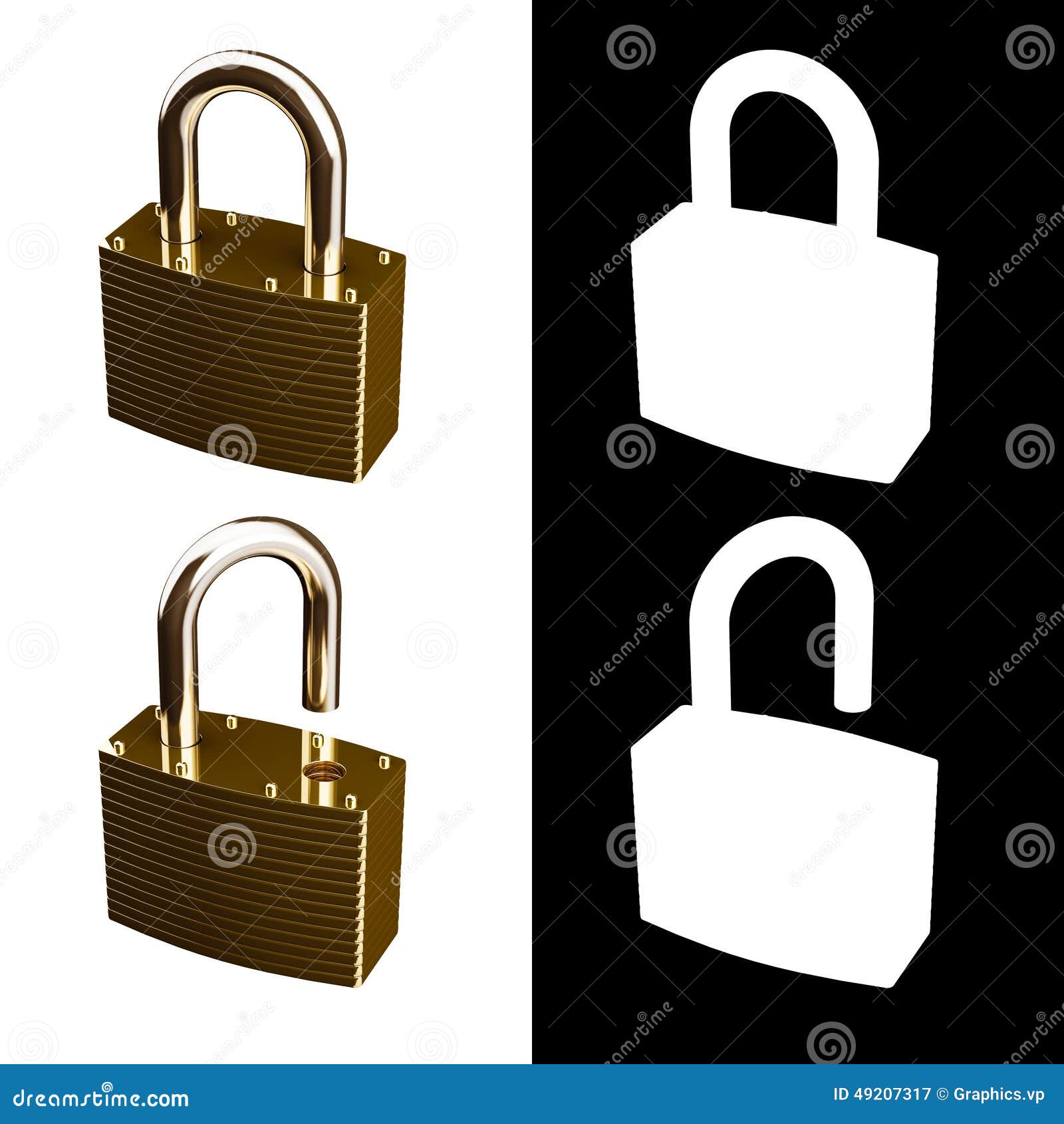 Locks Are Locked And Connect On A Same Steel Hoop Royalty-Free Stock ...