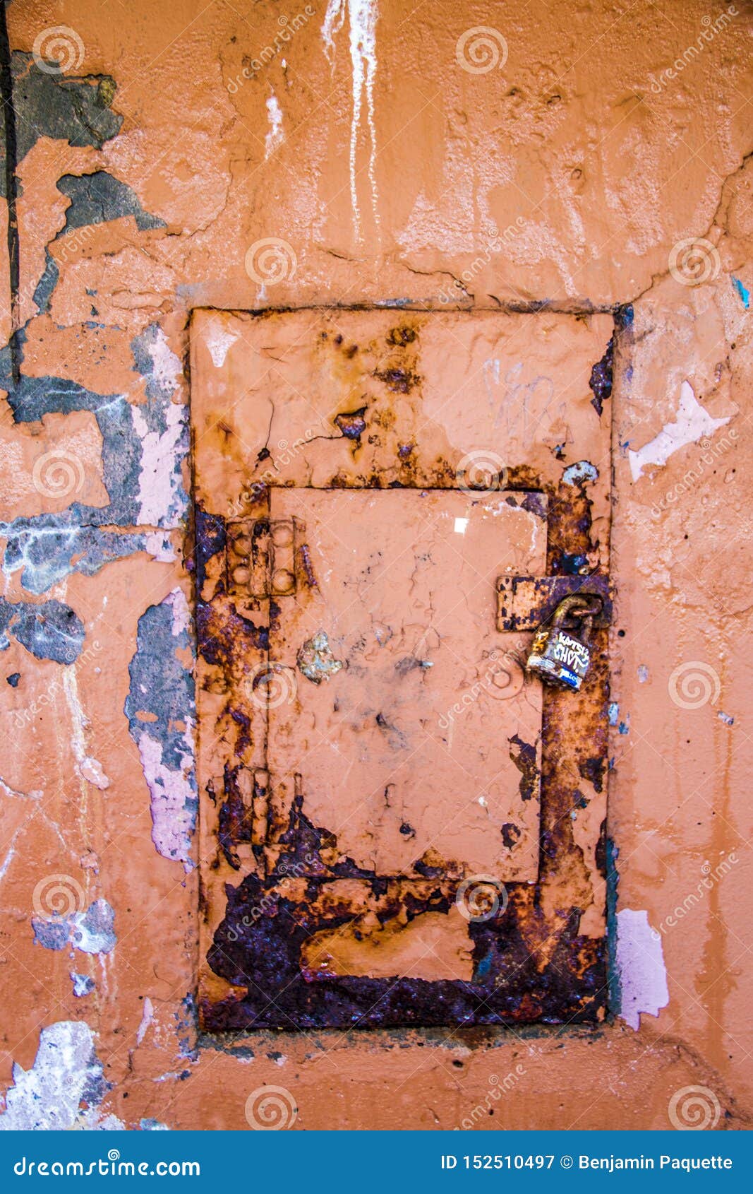 Locked Up Electrical Box on a Grungy Wall Stock Image - Image of lock ...