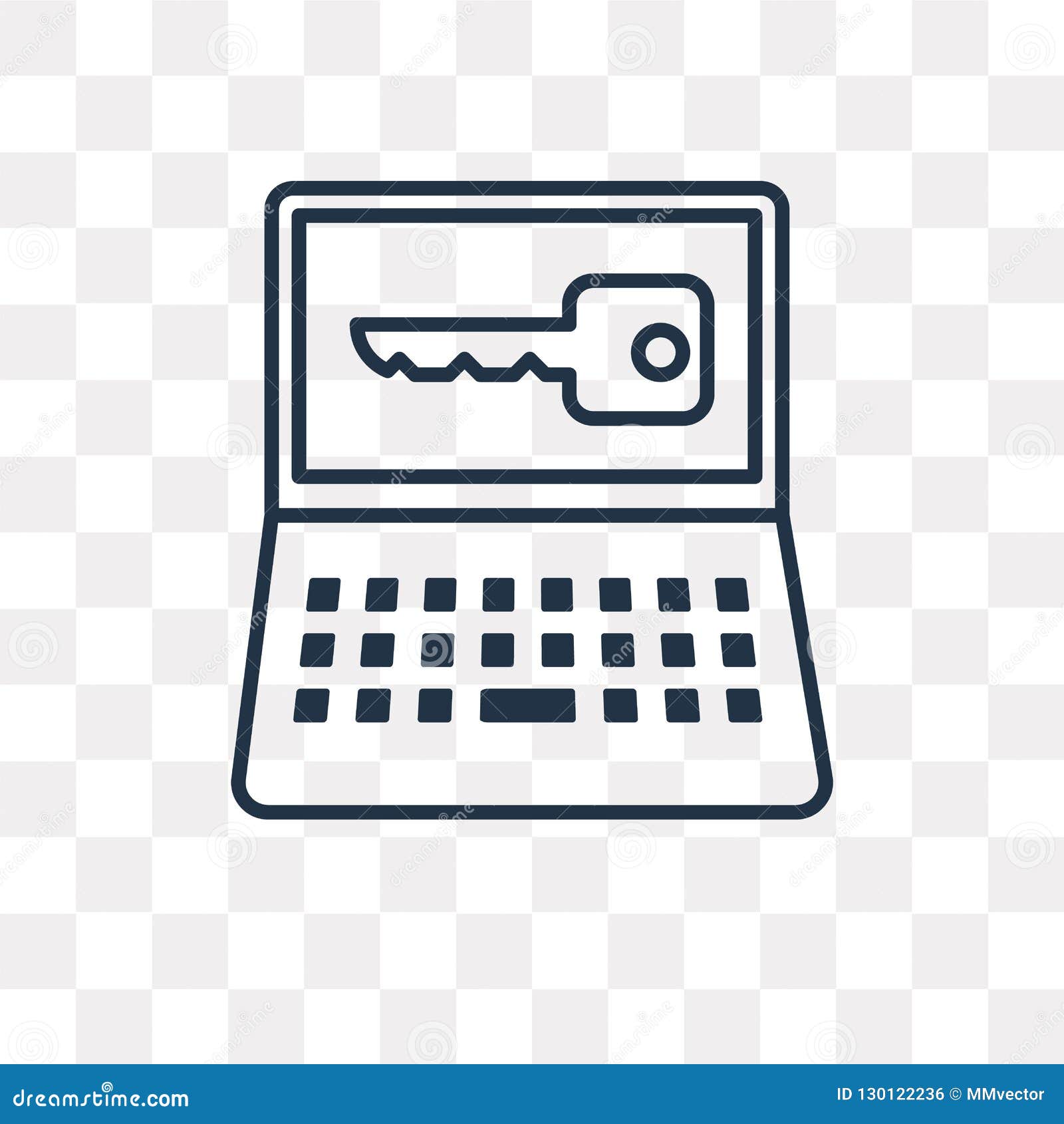 Locked Vector Icon Isolated on Transparent Background, Linear Lo Stock ...