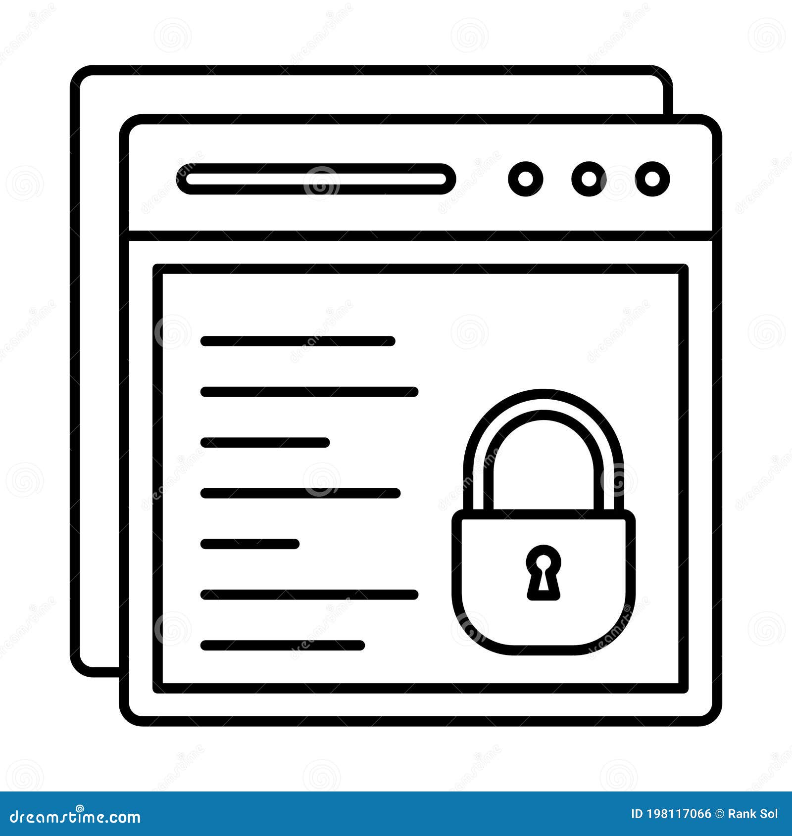 Locked Website Outline Vector Icon Which Can Easily Modify or Edit ...