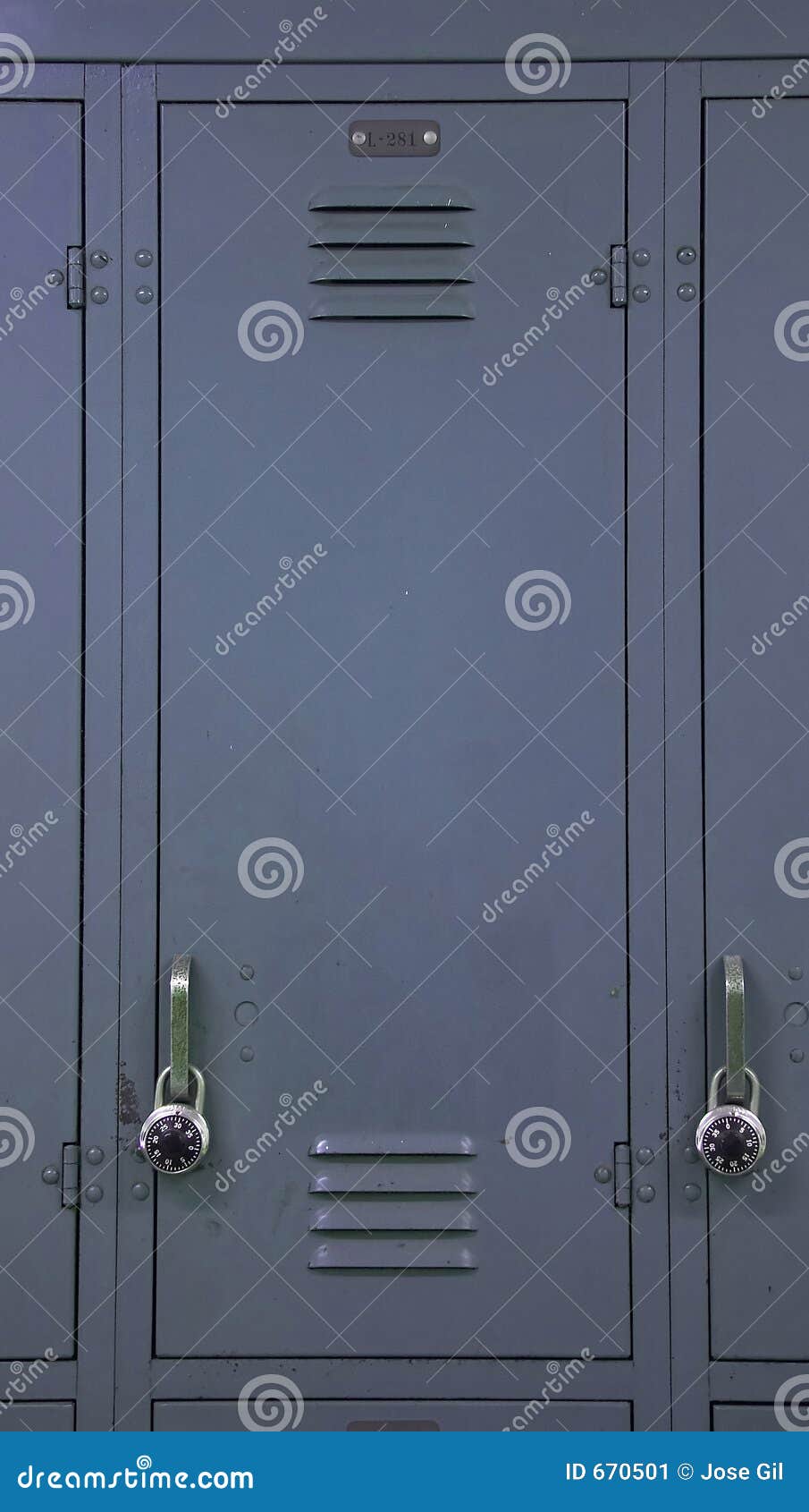 Locker 2 stock image. Image of combonation, hall, blue - 670501