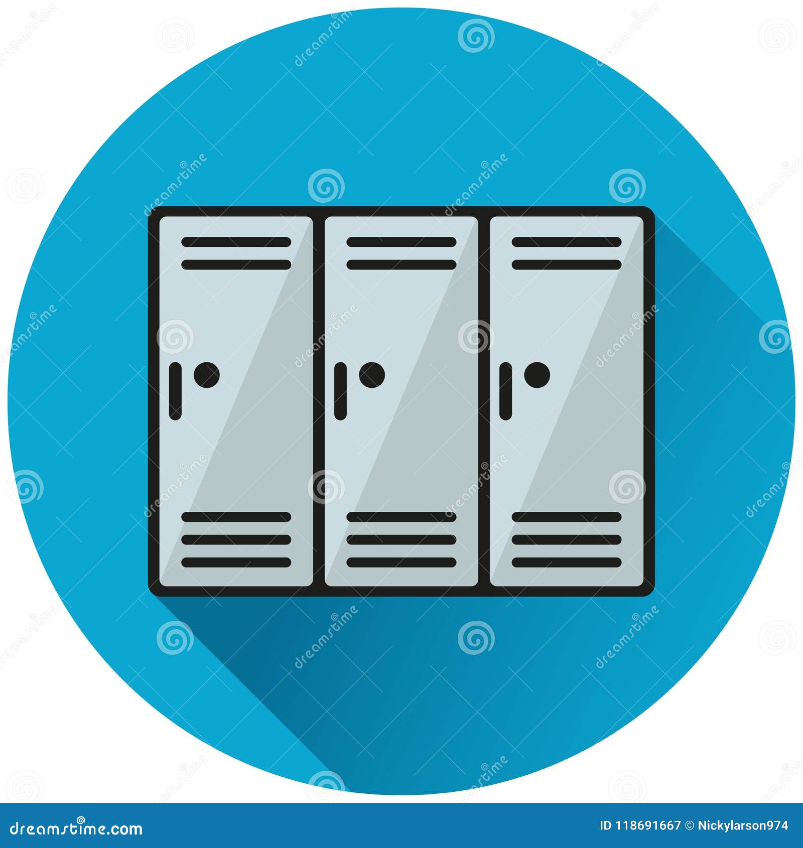 Locker Circle Blue Icon Concept Stock Vector - Illustration of lock ...
