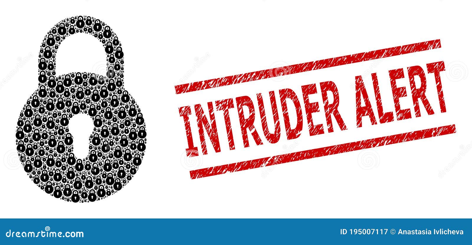 Locker Collage of Locker Items and Distress Intruder Alert Seal Stamp ...