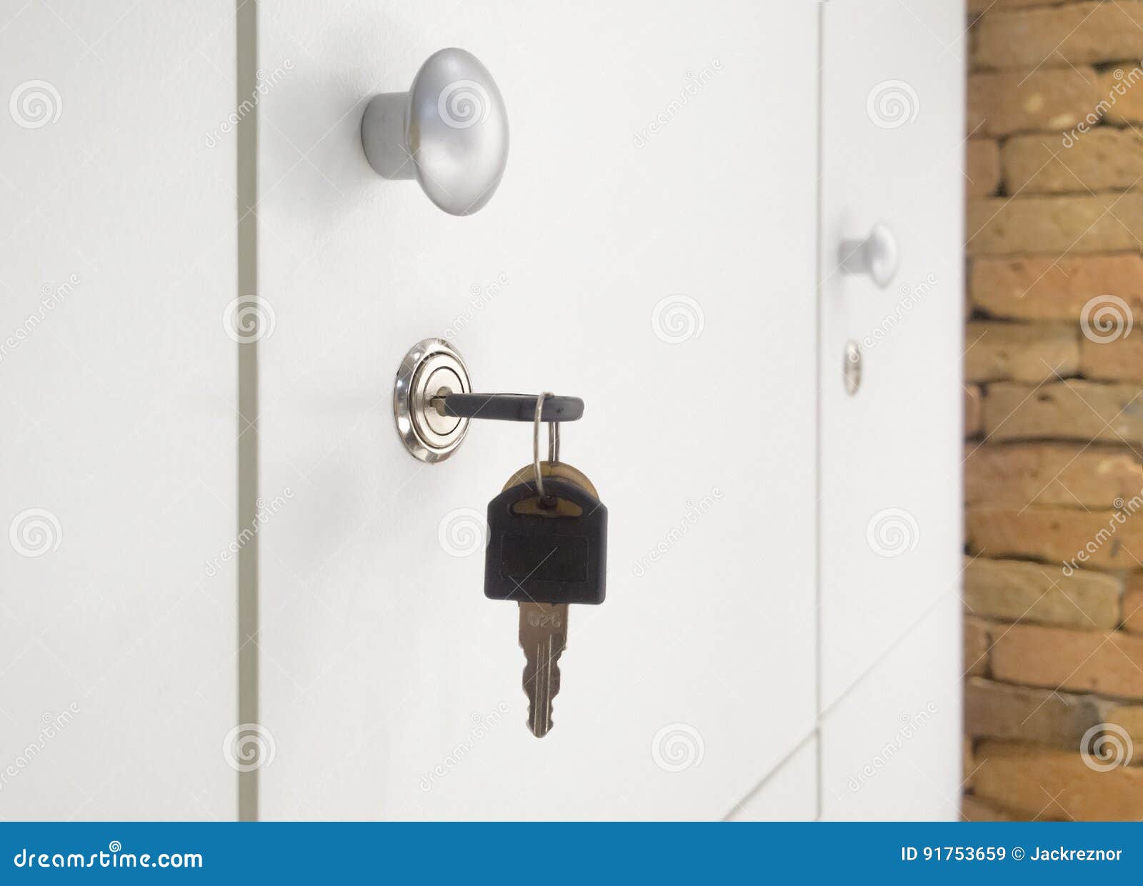 Locker door with key stock image. Image of save, close - 91753659